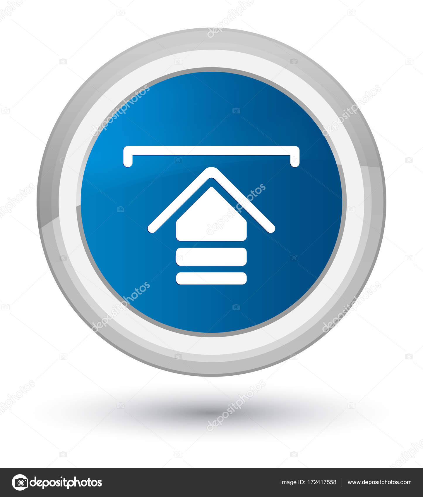 Upload icon prime blue round button — Stock Photo © FR_Design #172417558
