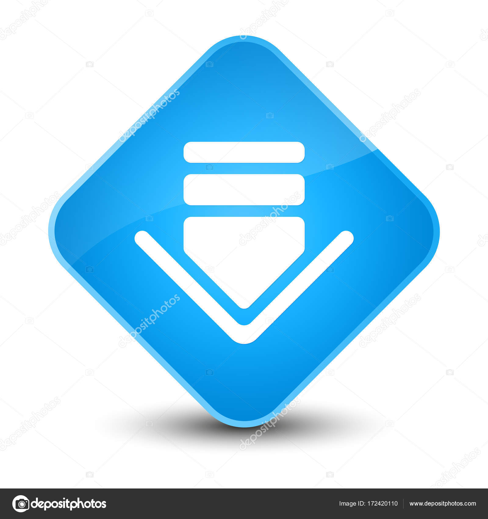 Download icon elegant cyan blue diamond button — Stock Photo © FR ...