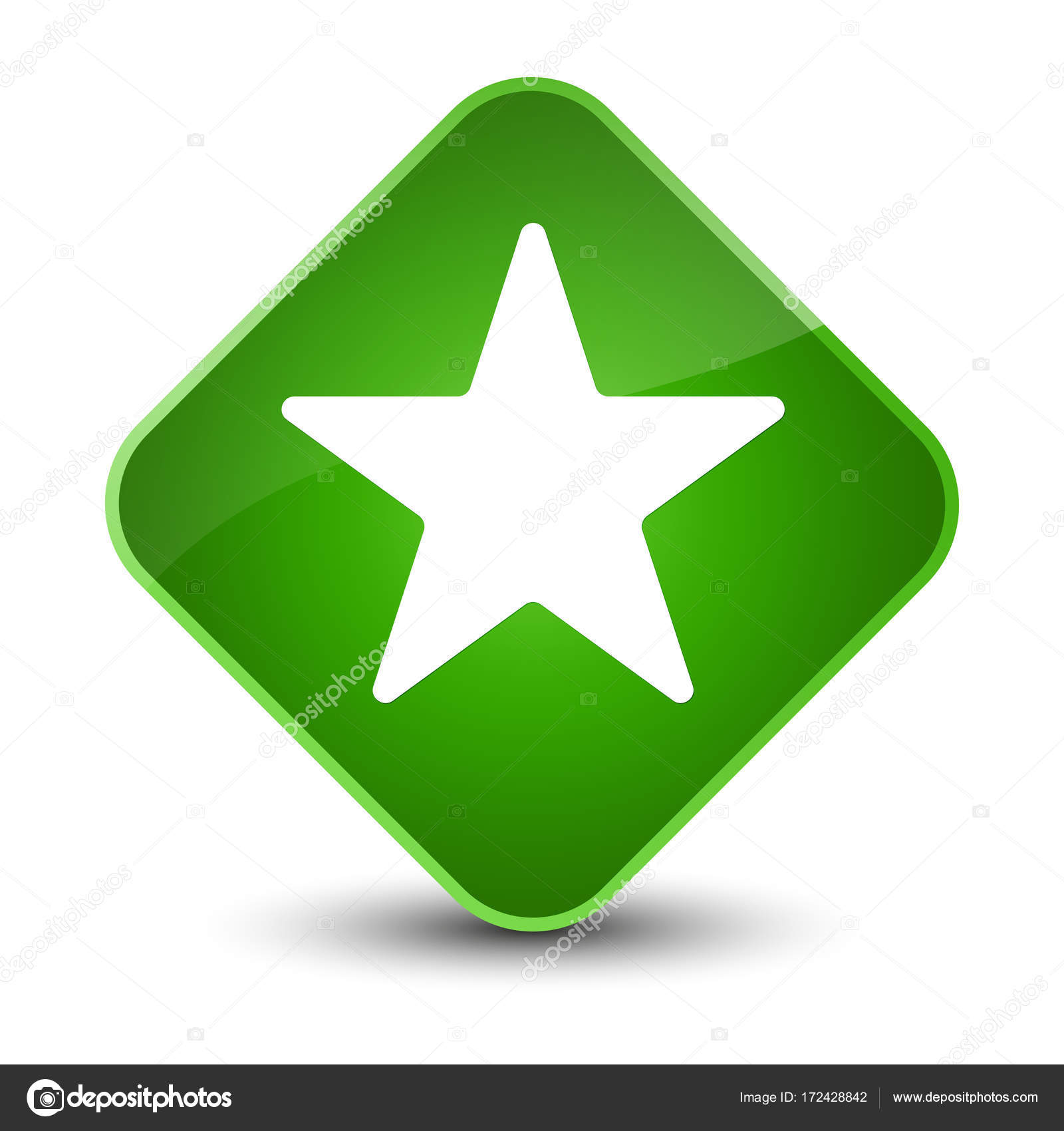 Star icon elegant green diamond button — Stock Photo © FR_Design #172428842