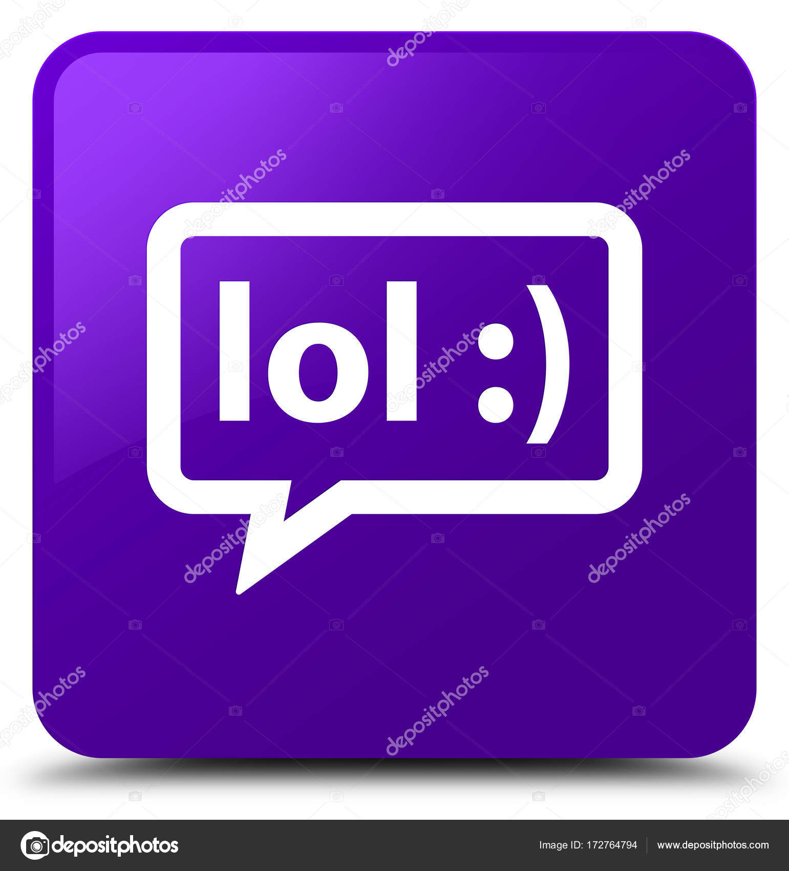 LOL bubble icon purple square button — Stock Photo © FR_Design #172764794
