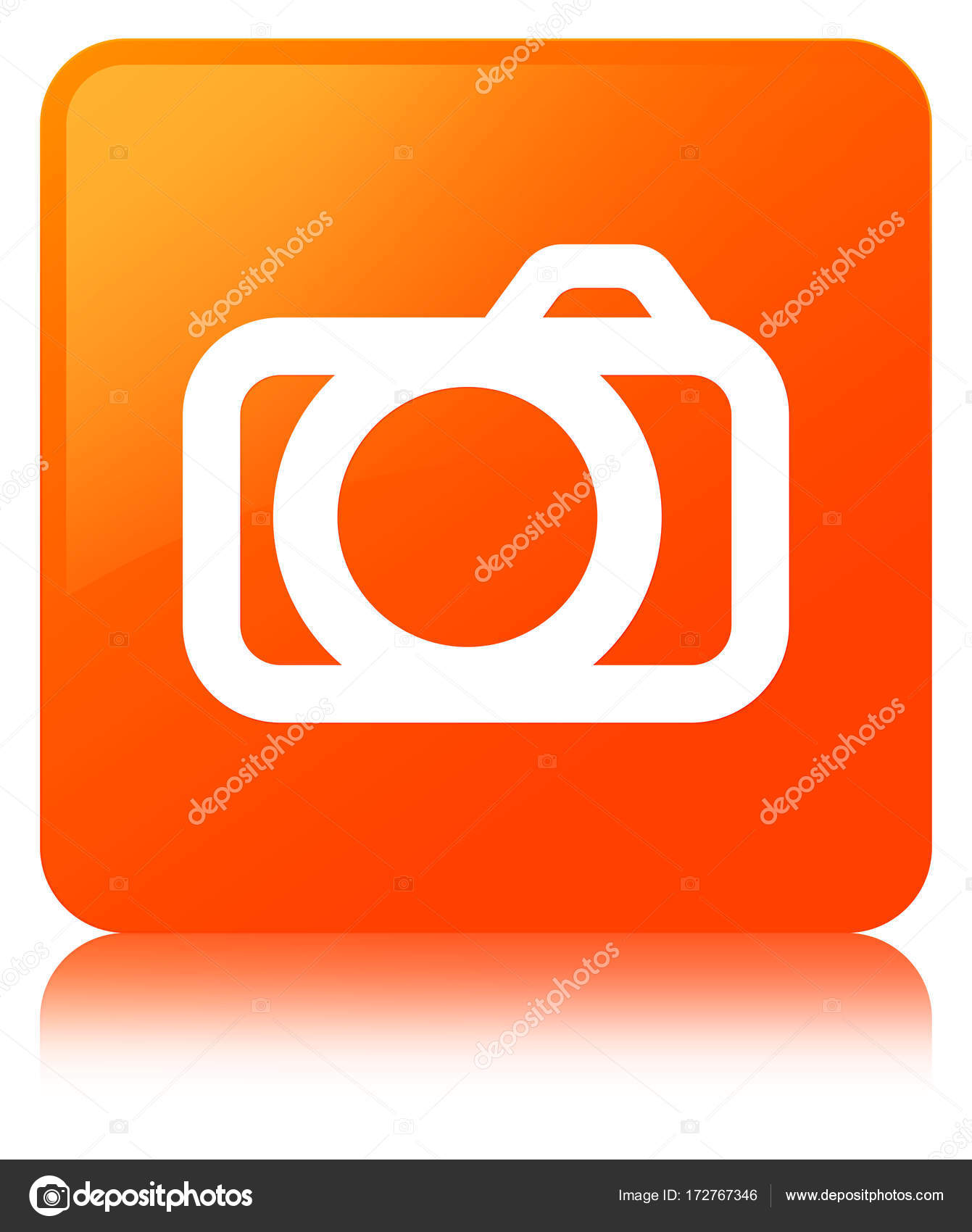 Camera icon orange square button — Stock Photo © FR_Design #172767346