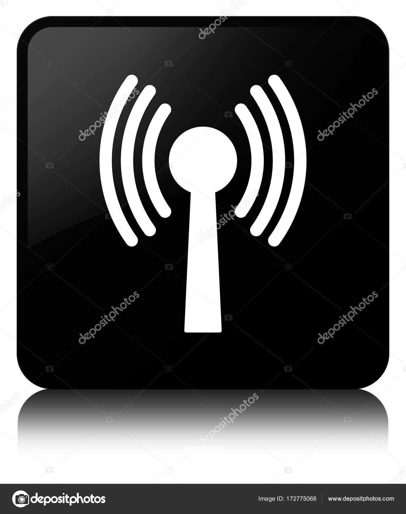 Wlan network icon black square button — Stock Photo © FR_Design #172775068