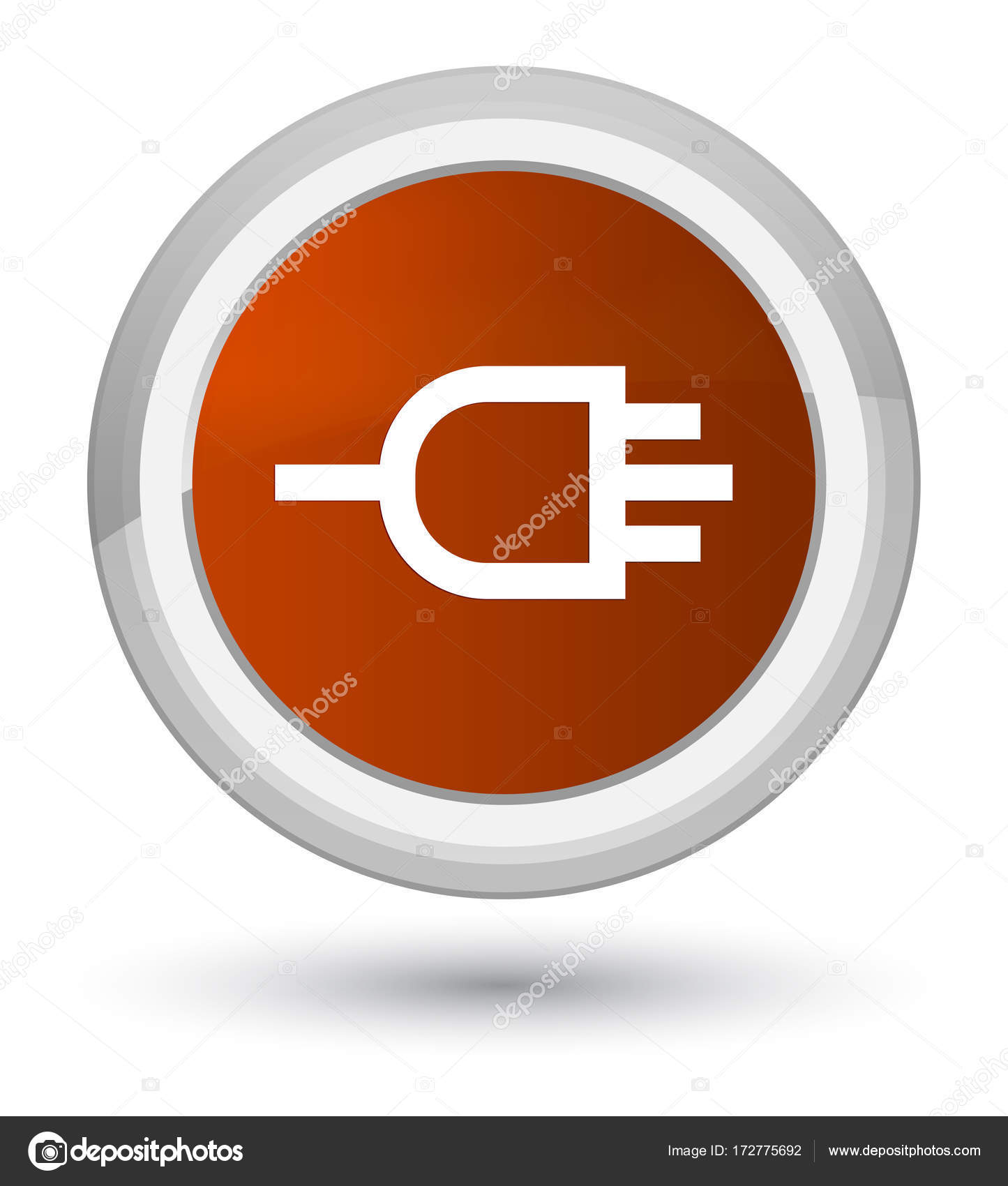 Connect icon prime brown round button — Stock Photo © FR_Design #172775692