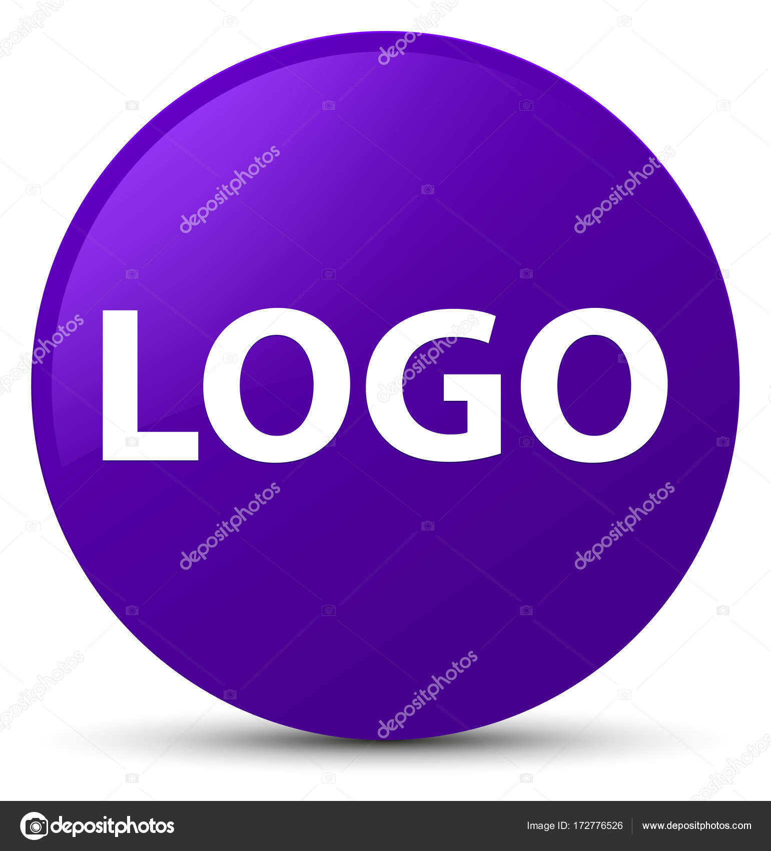 Logo purple round button — Stock Photo © FR_Design #172776526