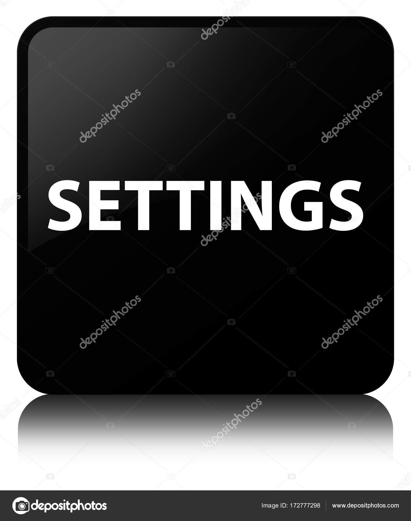 Settings black square button Stock Photo by ©FR_Design 172777298