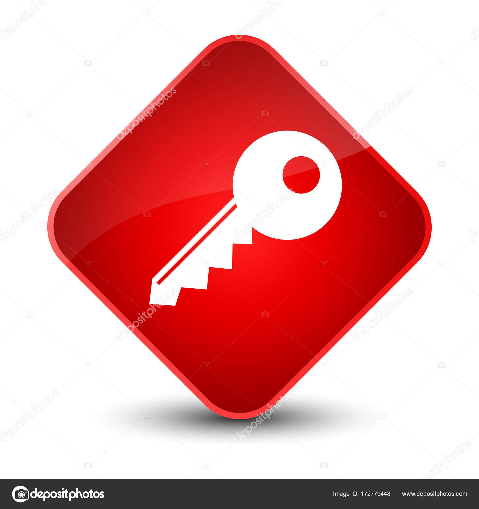 Key icon elegant red diamond button — Stock Photo © FR_Design #172779448