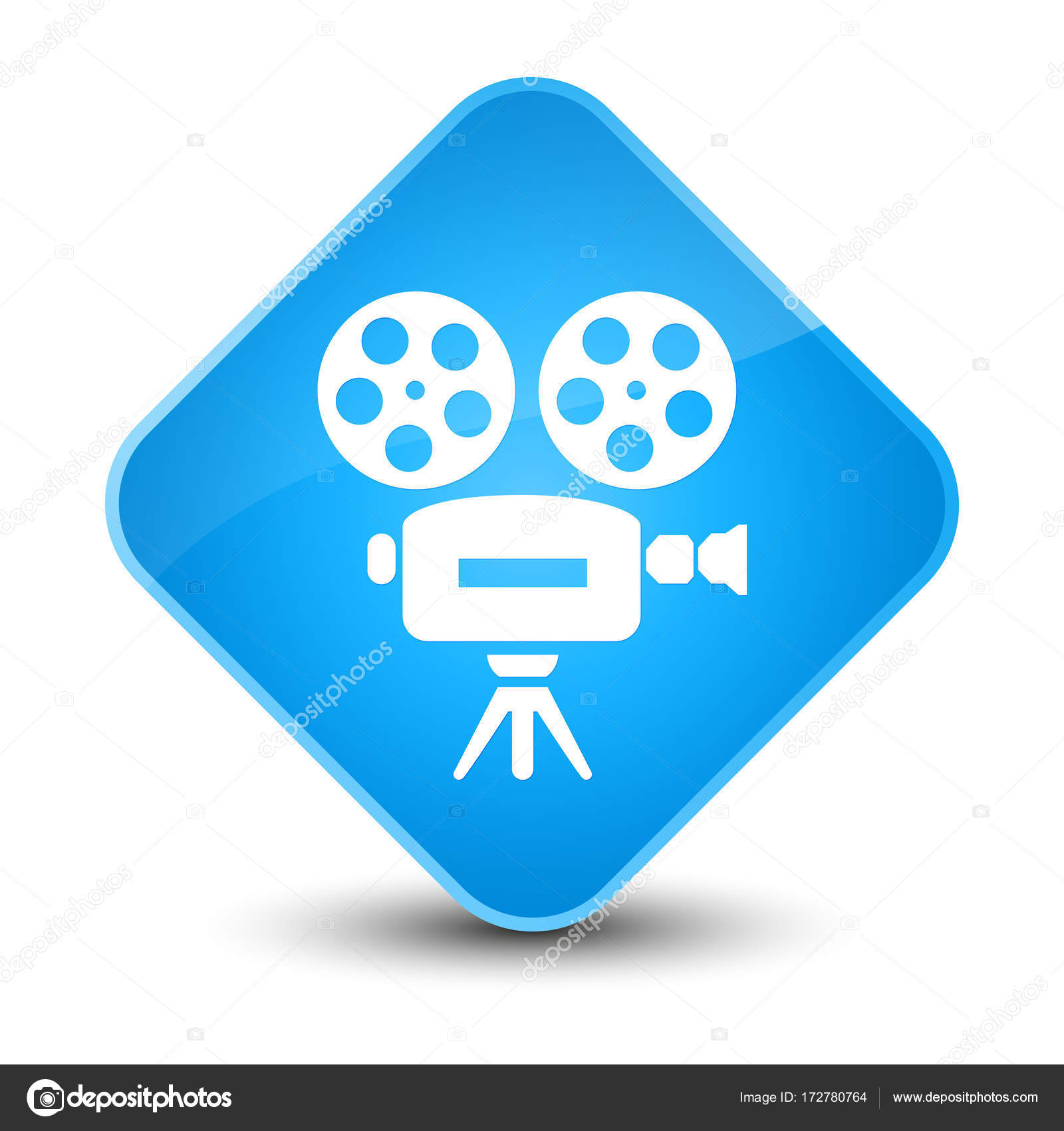 Video camera icon elegant cyan blue diamond button — Stock Photo © FR ...