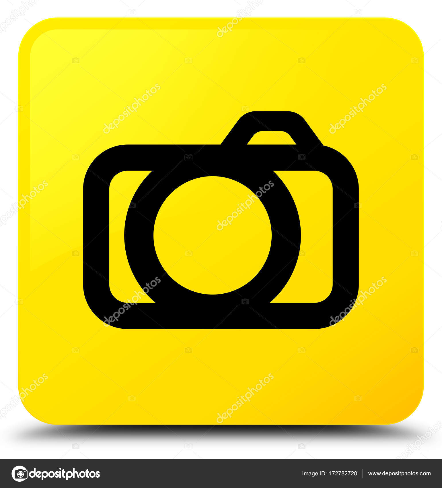 Camera icon yellow square button — Stock Photo © FR_Design #172782728
