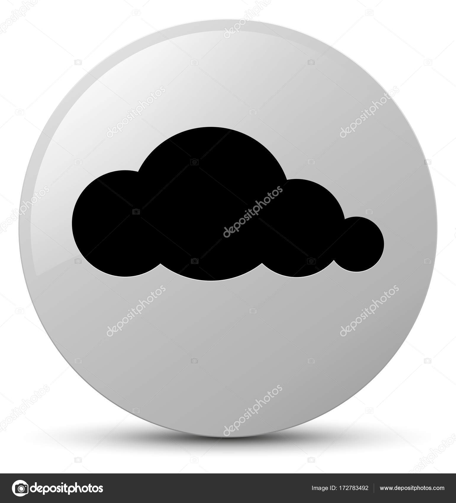 Cloud icon white round button — Stock Photo © FR_Design #172783492