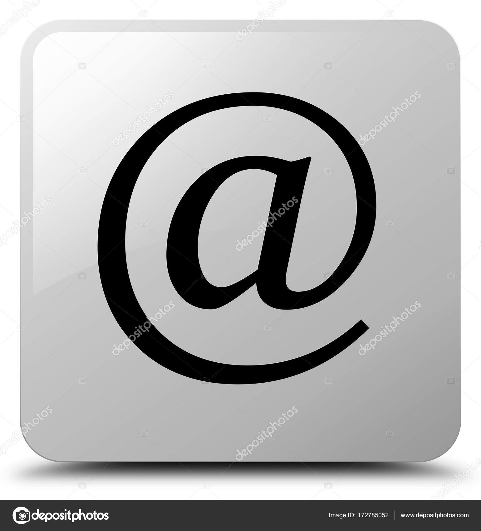 Email address icon white square button — Stock Photo © FR_Design #172785052