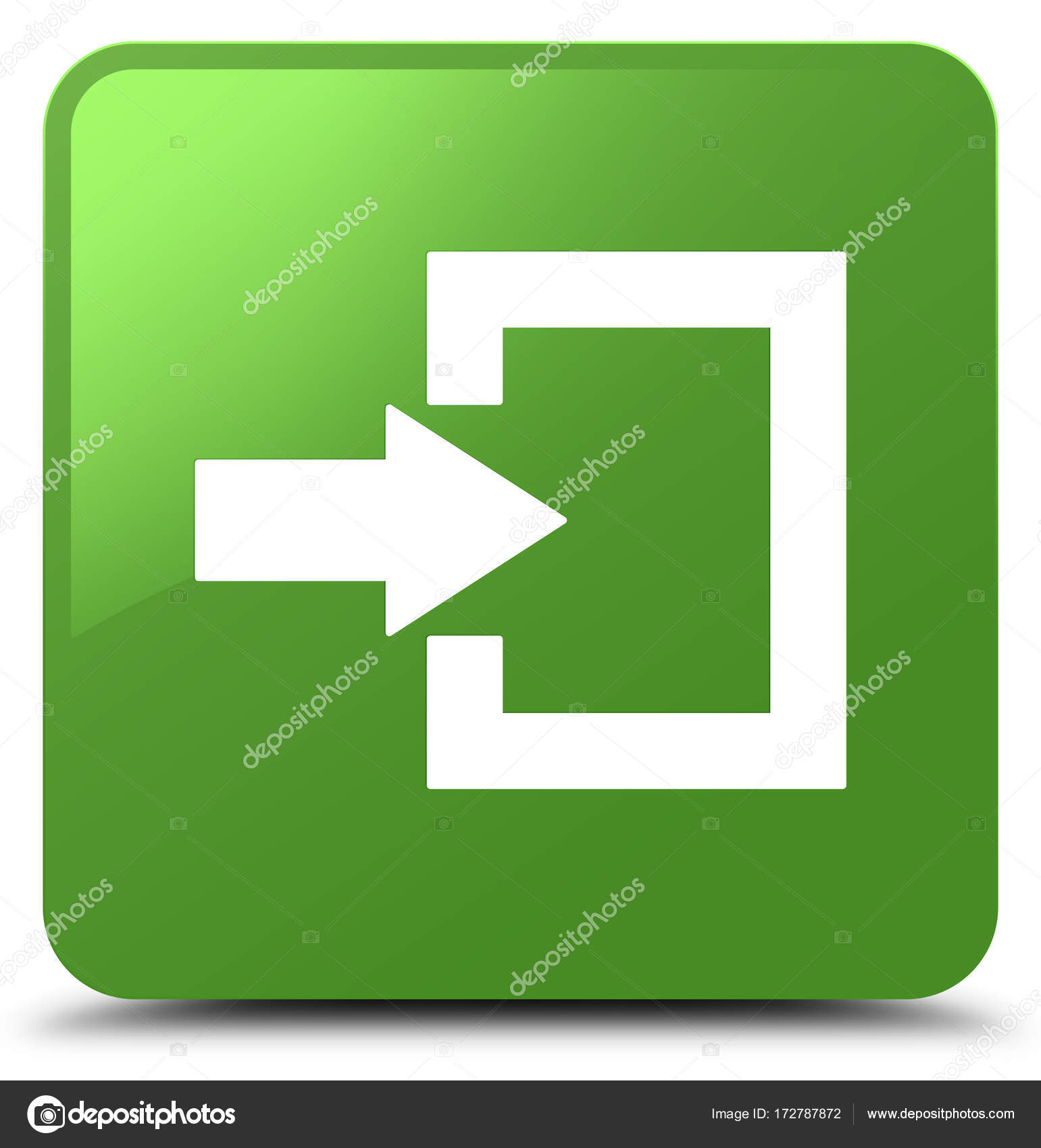 Green Square Button Login Soft Green Square Button Stock Illustration