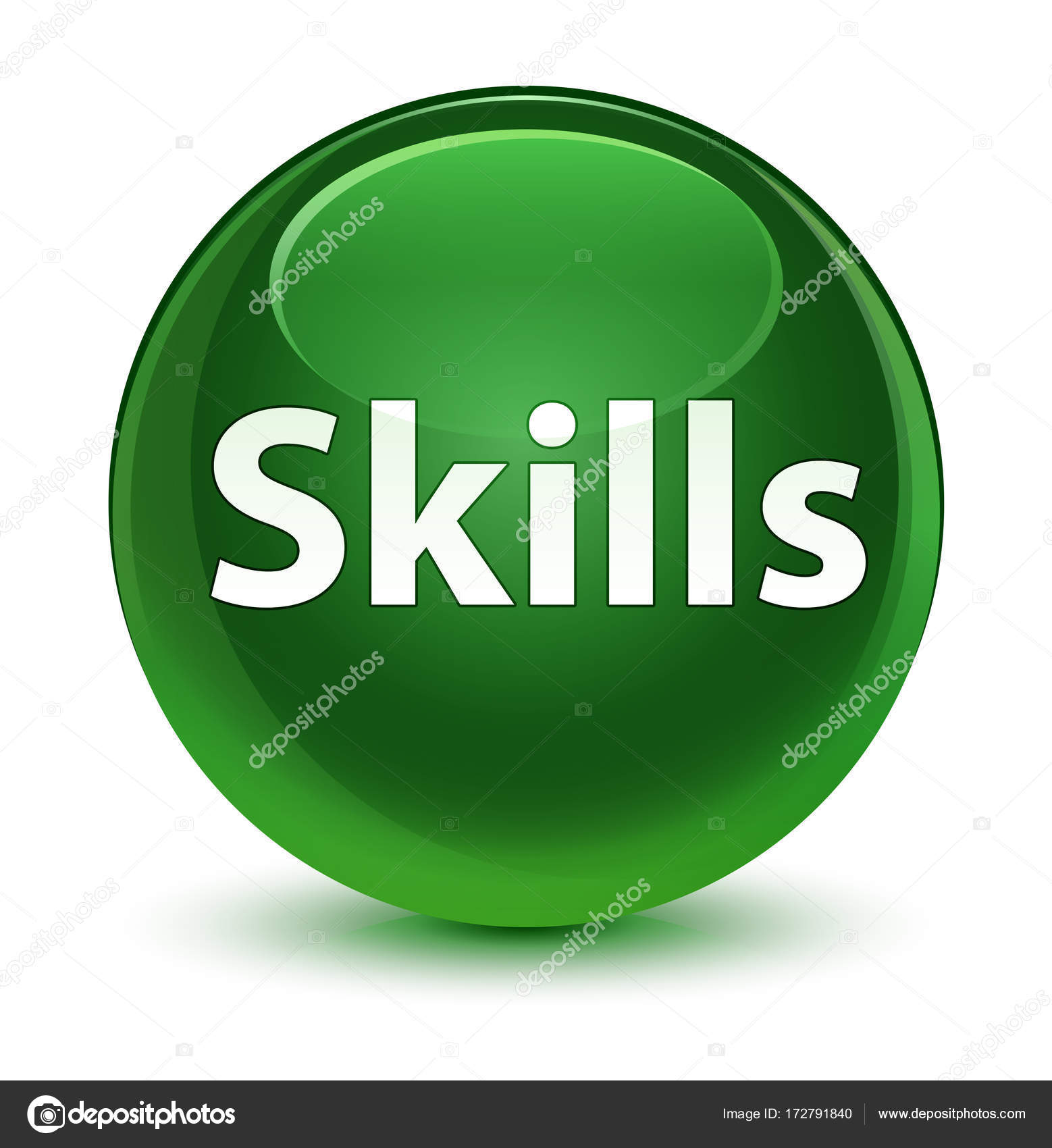 Skills glassy soft green round button — Stock Photo © FR_Design #172791840