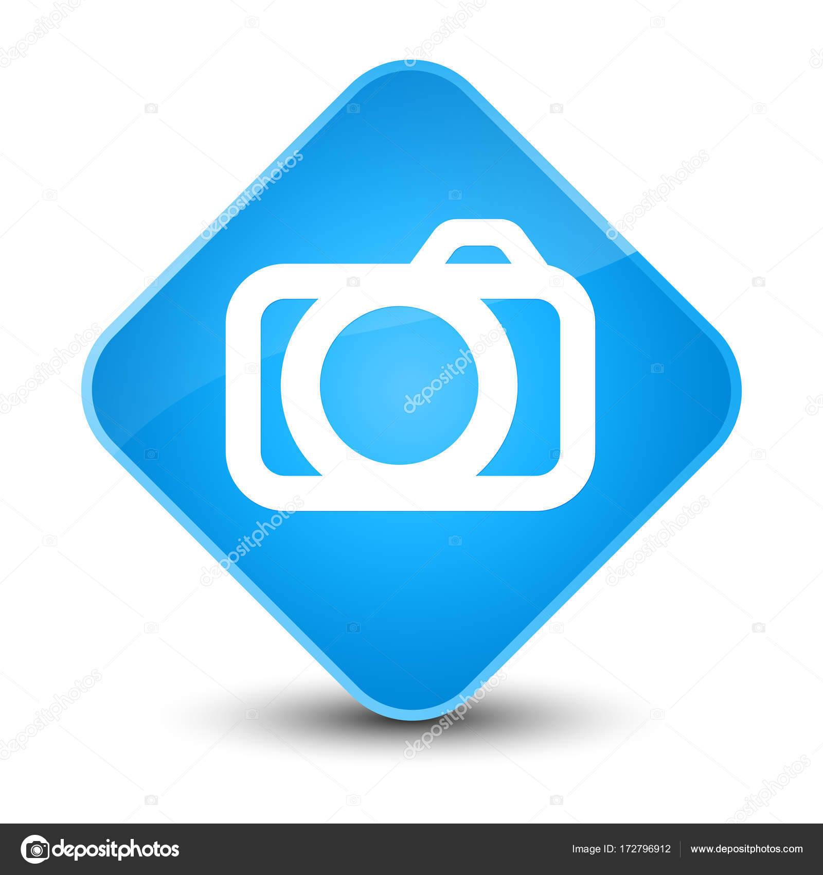 Camera icon elegant cyan blue diamond button — Stock Photo © FR_Design ...