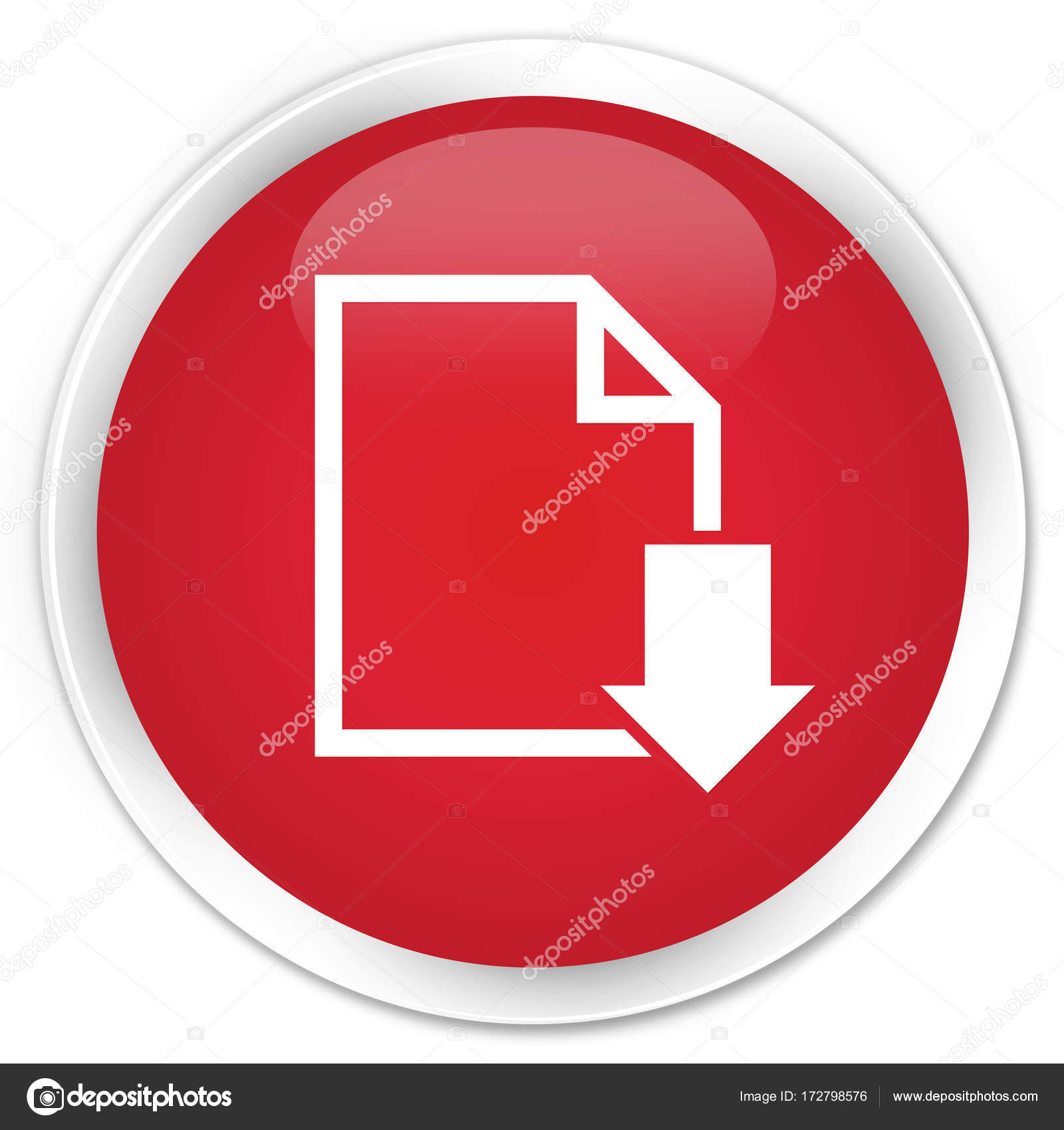Download document icon premium red round button — Stock Photo © FR ...