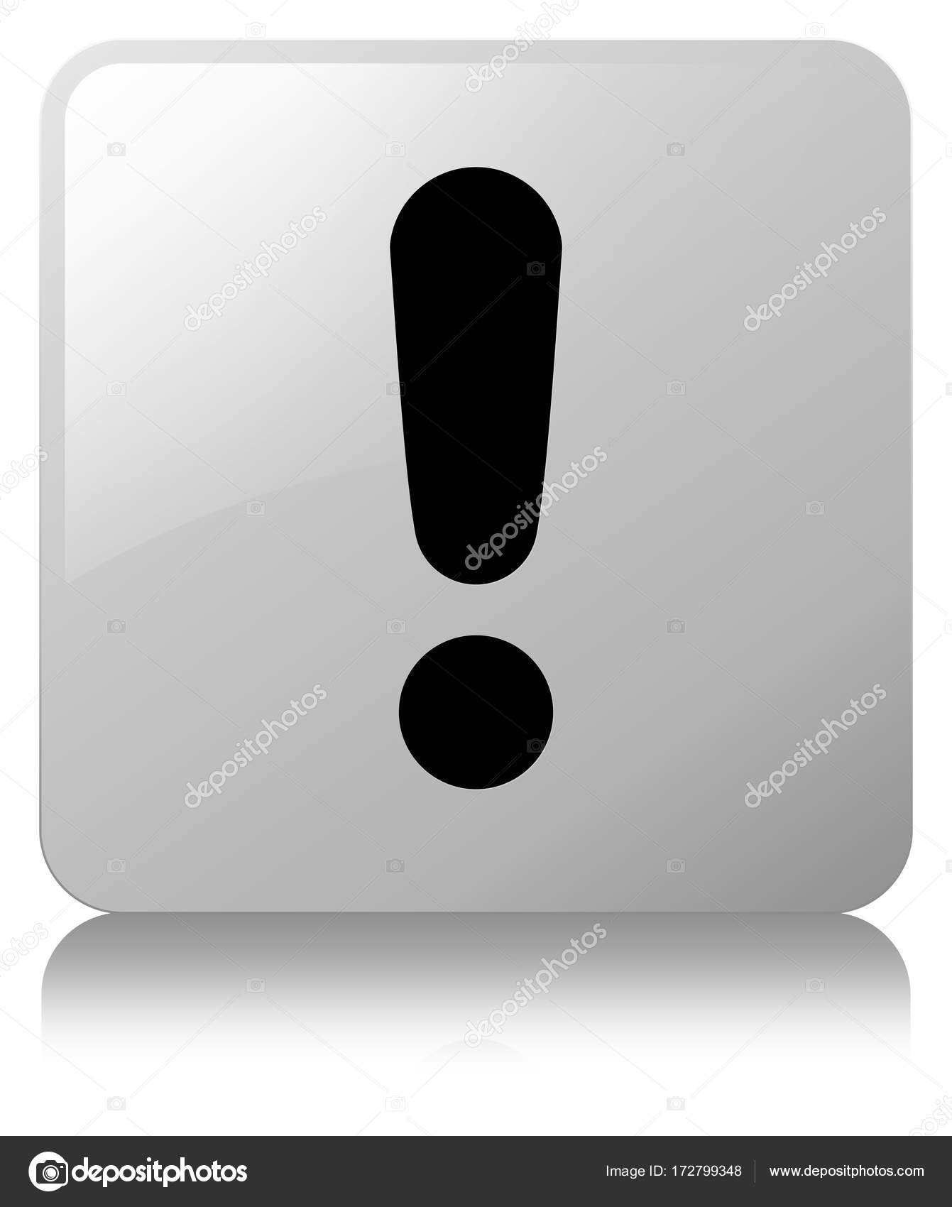 Exclamation mark icon white square button Stock Photo by ©FR_Design ...