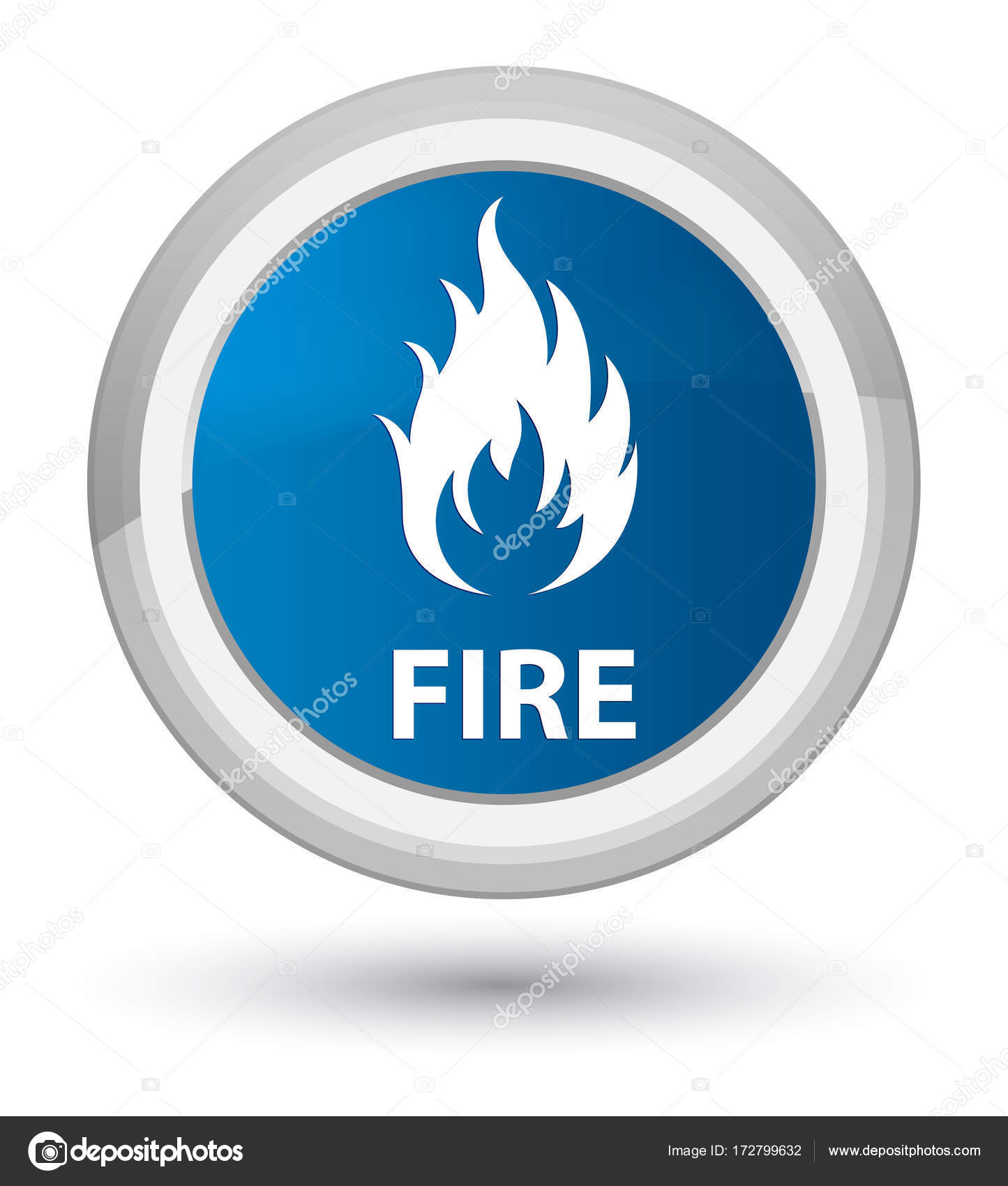 Fire prime blue round button — Stock Photo © FR_Design #172799632