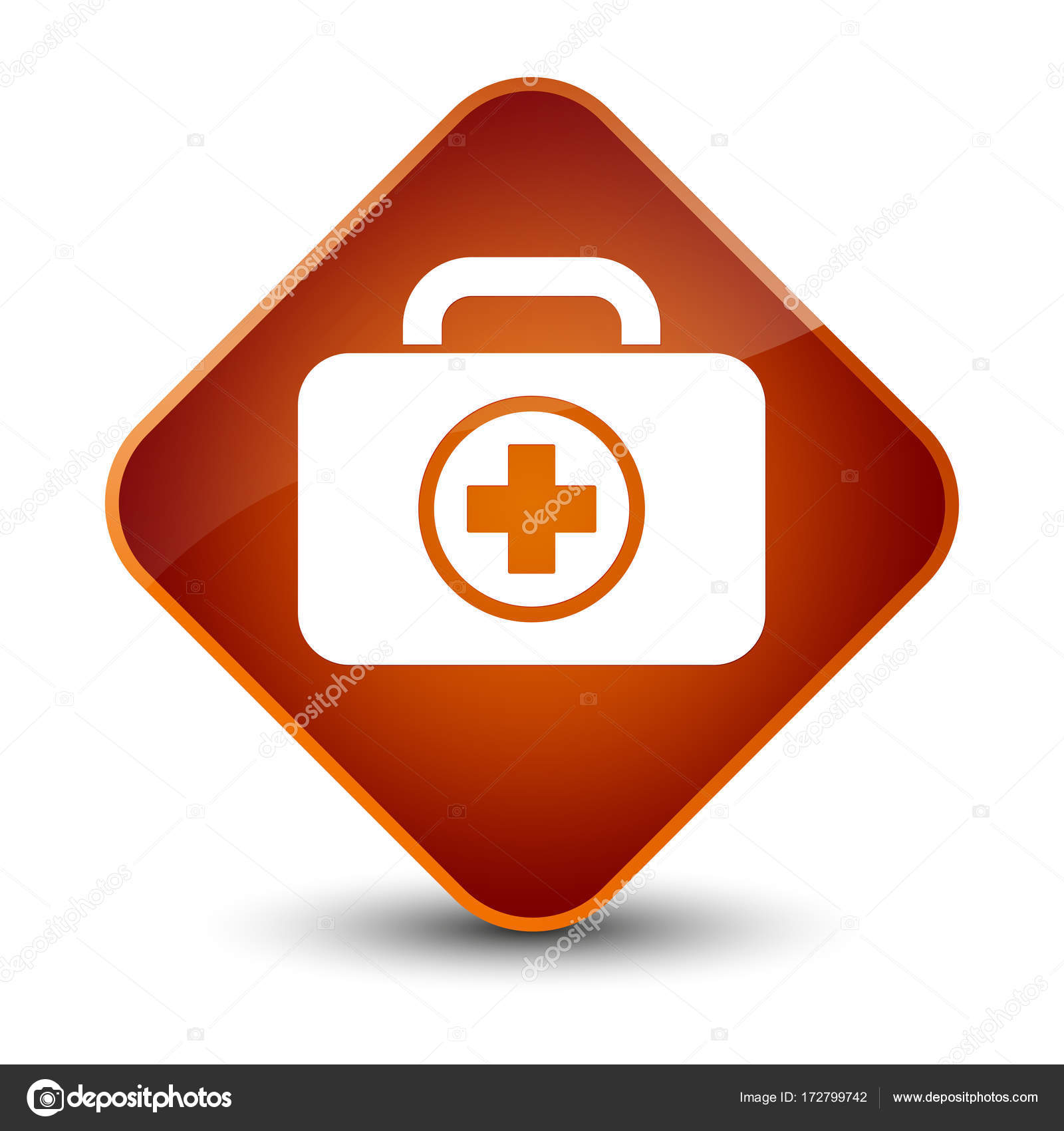 First aid kit icon elegant brown diamond button — Stock Photo © FR ...