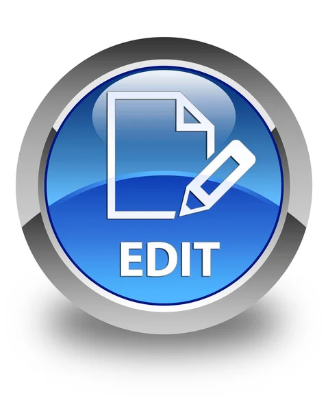 Editar documento icono botón redondo azul brillante — Foto de stock ...