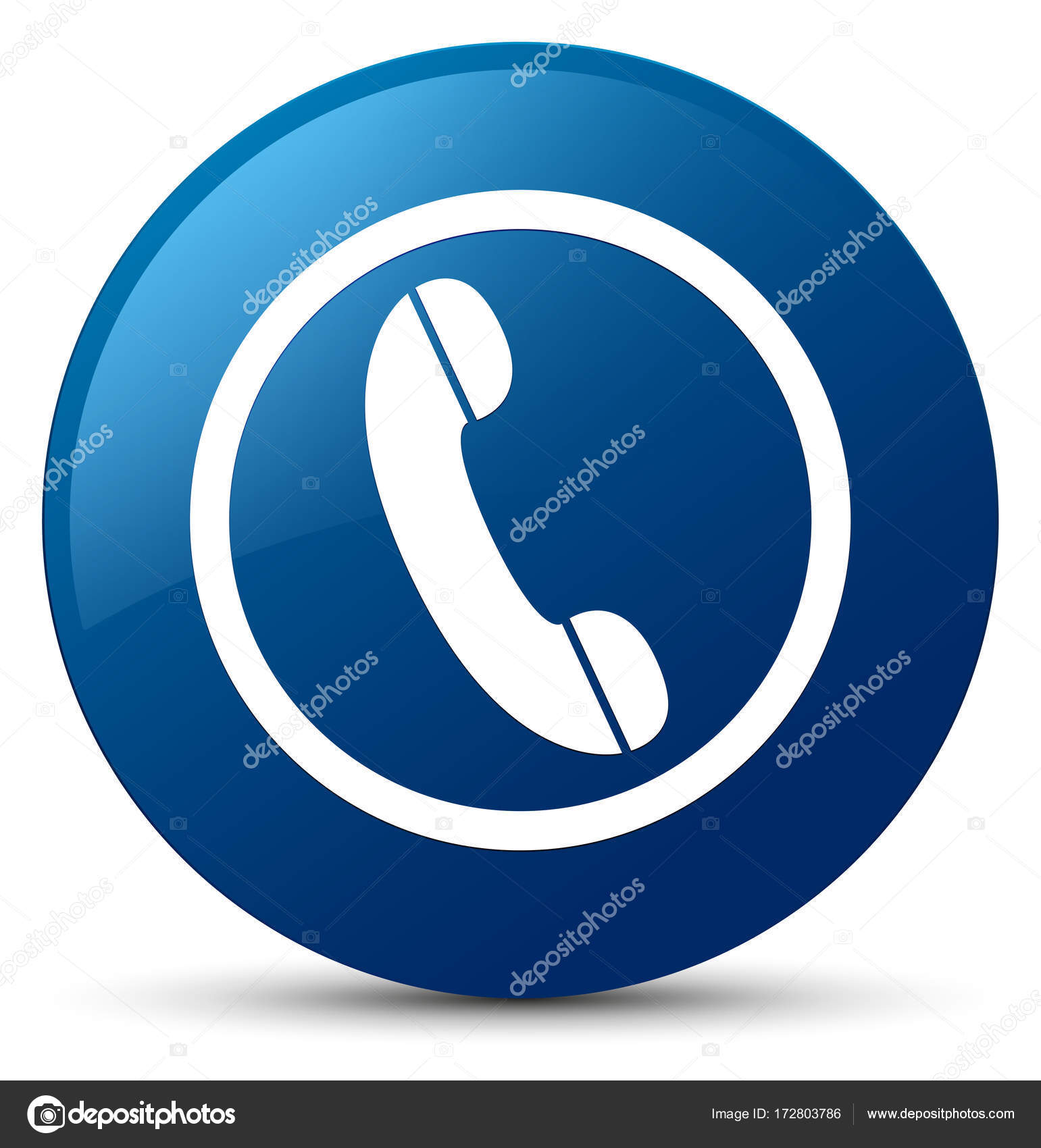 Phone icon blue round button — Stock Photo © FR_Design #172803786