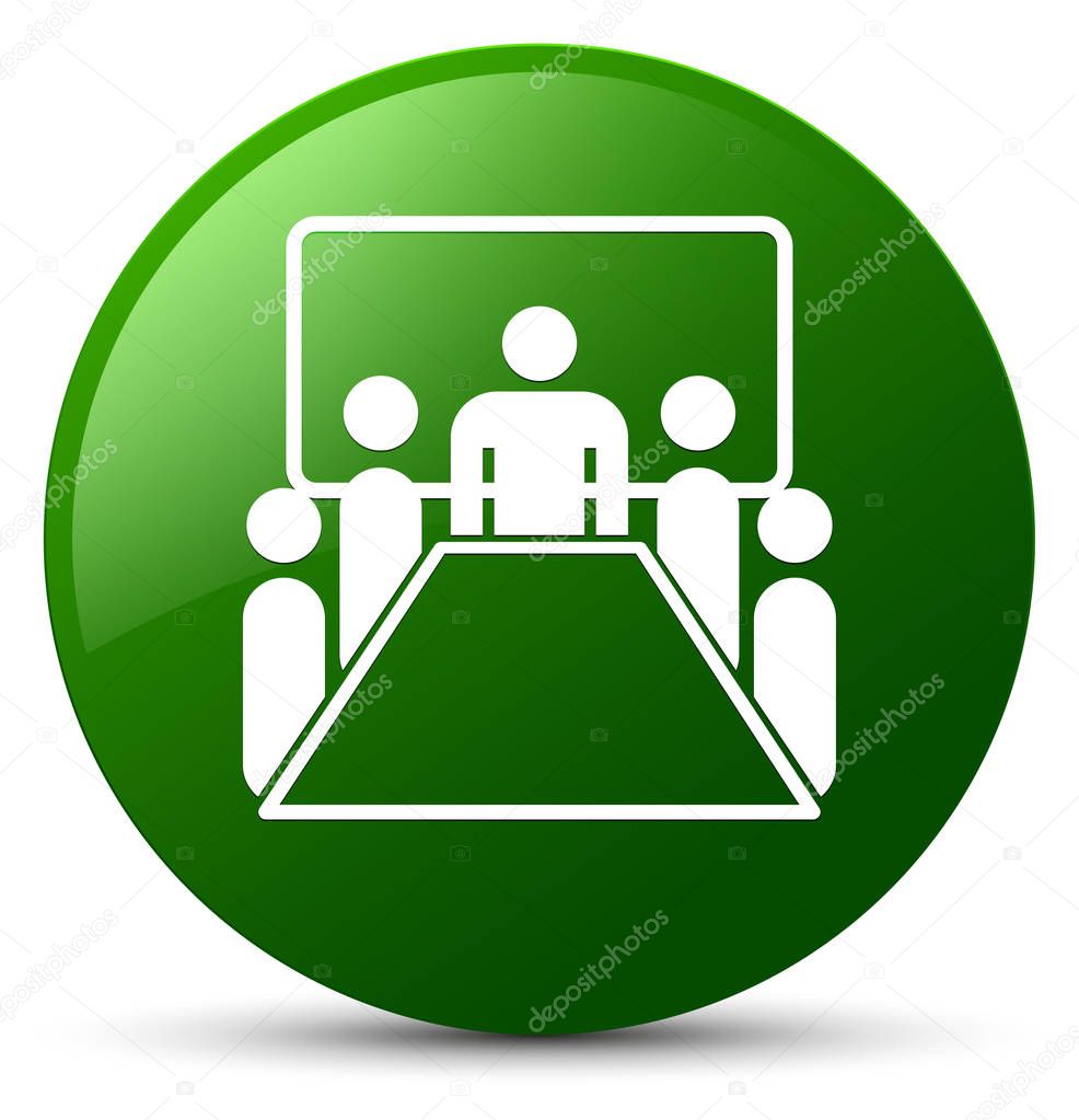 Icona della sala riunioni pulsante rotondo verde — Foto stock di © FR ...