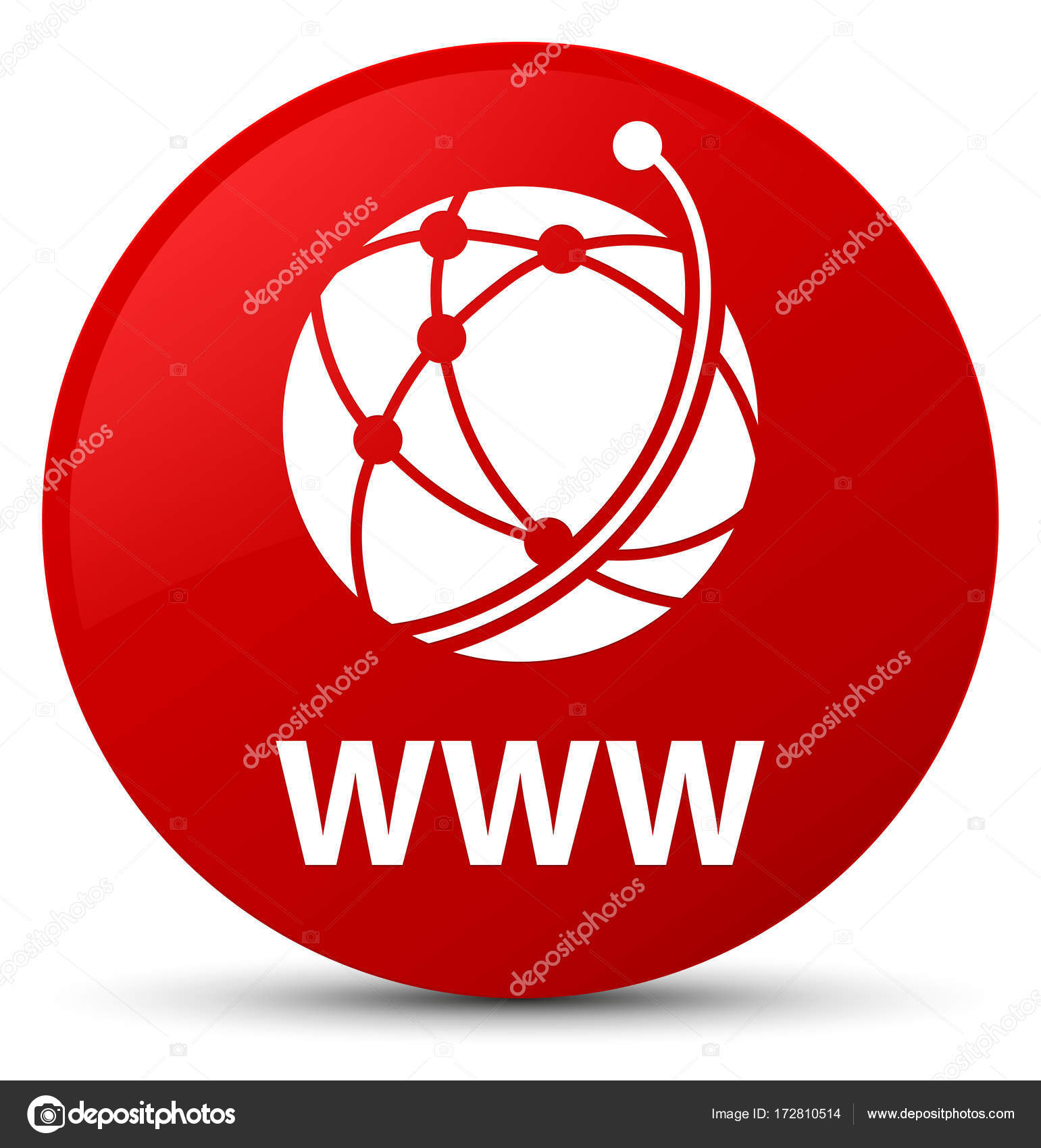 WWW (global network icon) red round button — Stock Photo © FR_Design ...