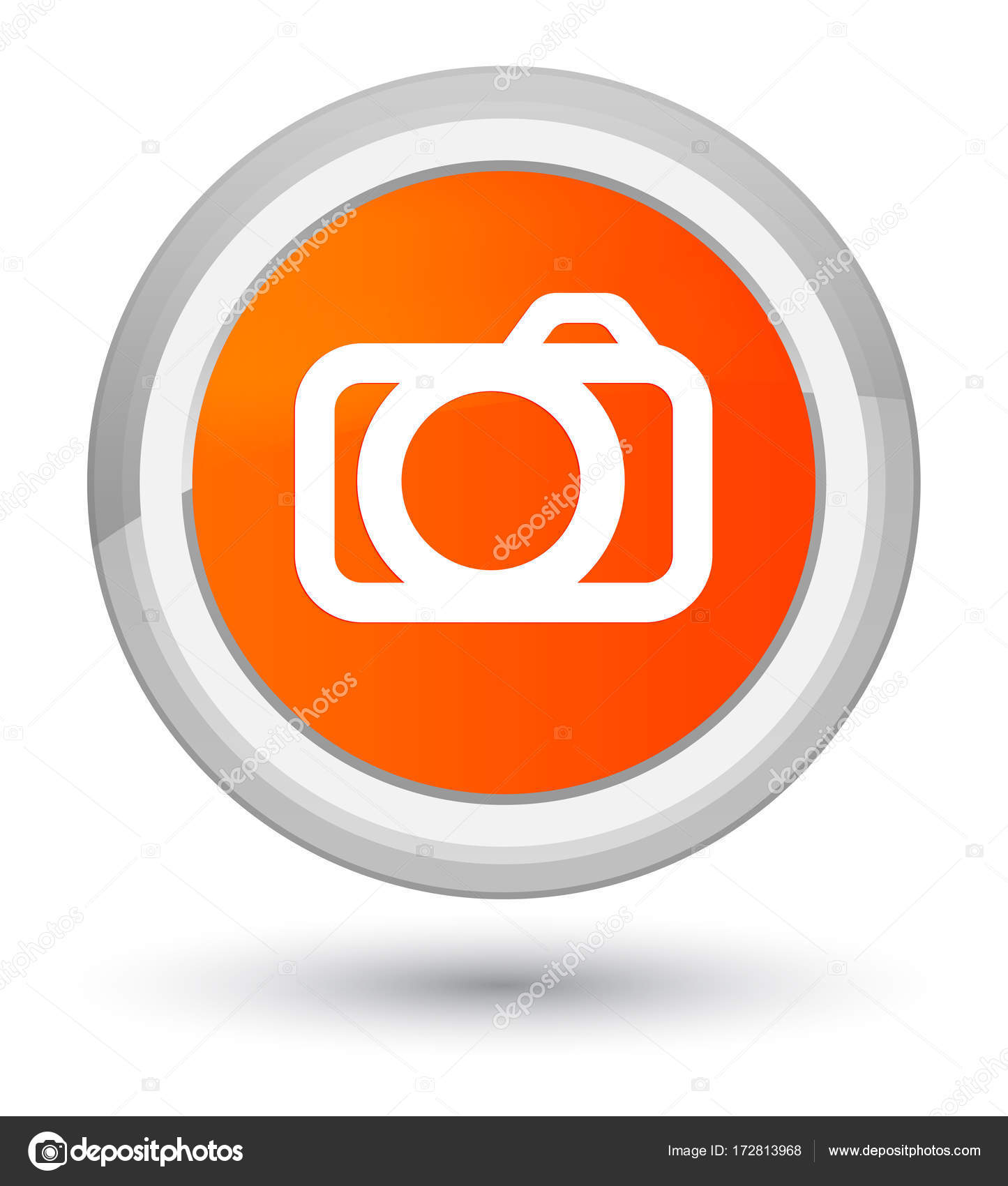 Camera icon prime orange round button — Stock Photo © FR_Design #172813968