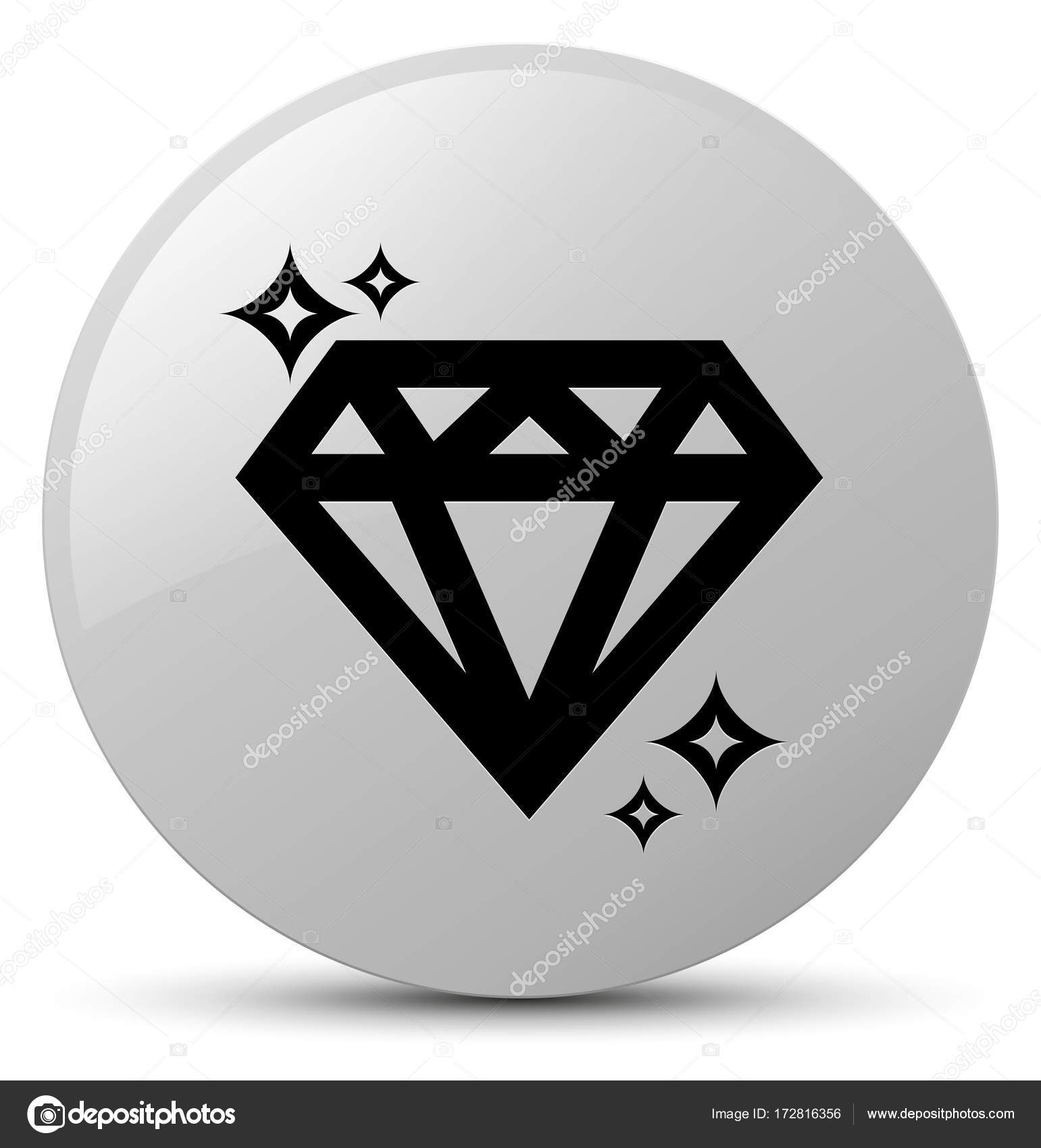Diamond icon white round button — Stock Photo © FR_Design #172816356