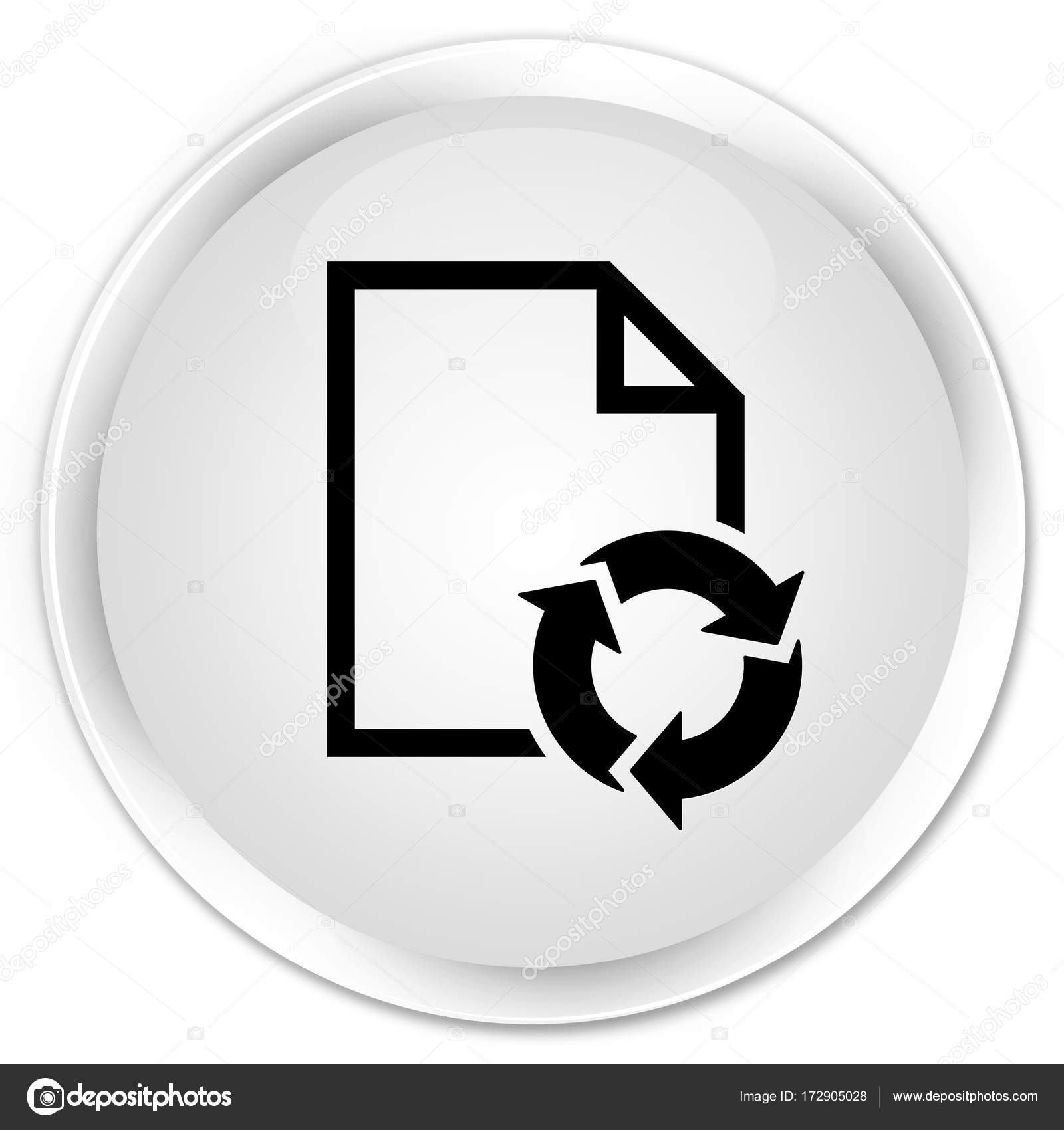 Document process icon premium white round button — Stock Photo © FR ...