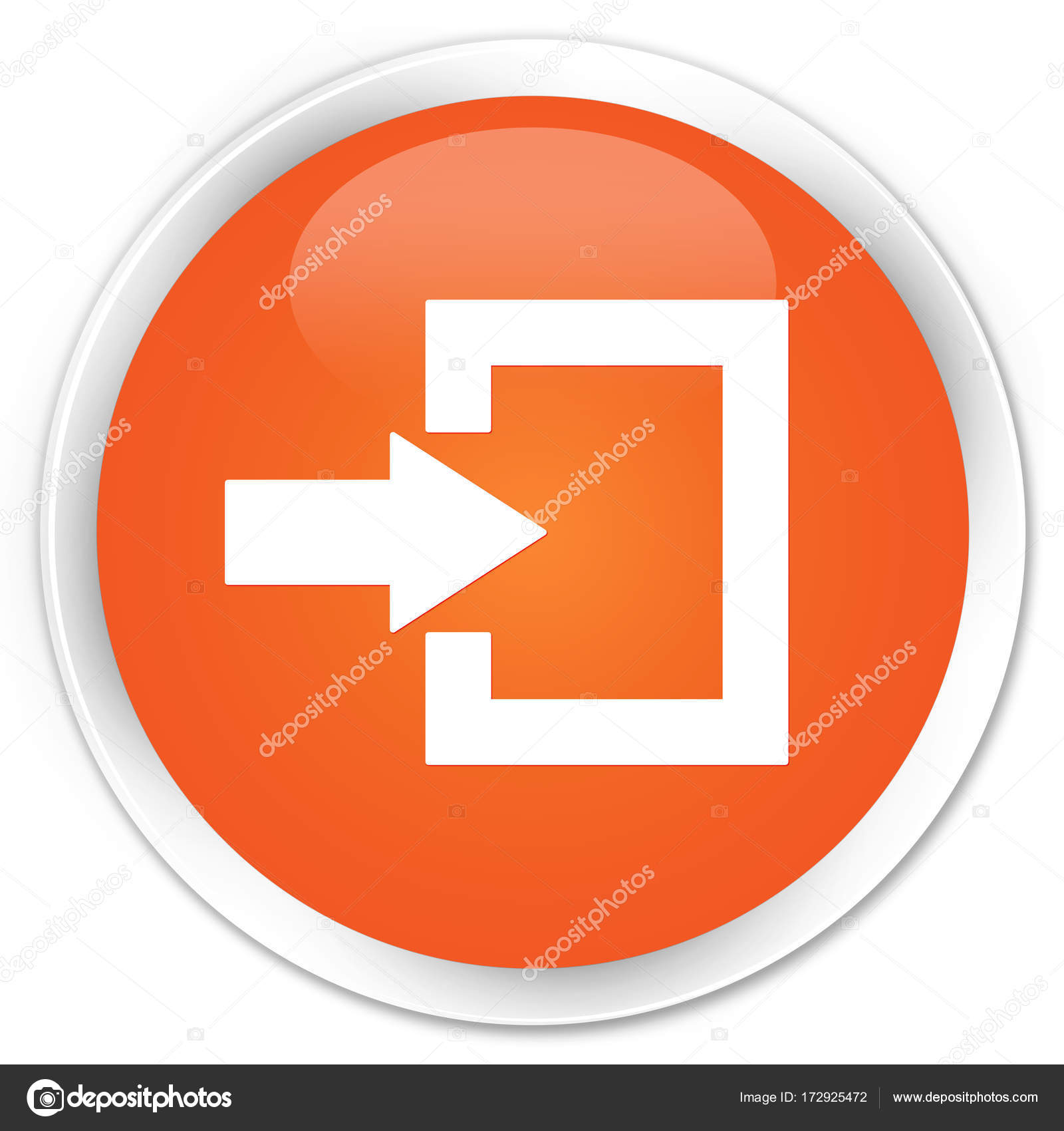 Login icon premium orange round button — Stock Photo © FR_Design #172925472