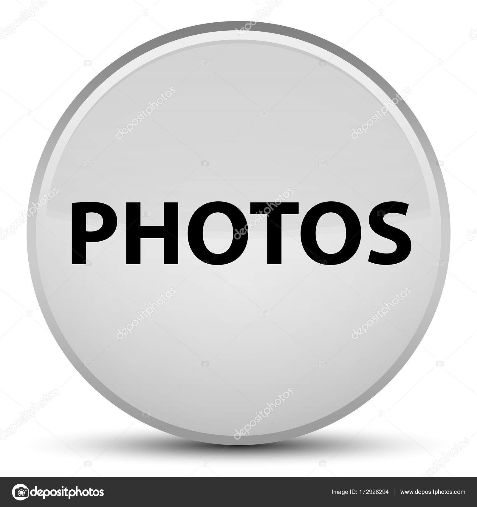 Photos special white round button — Stock Photo © FR_Design #172928294