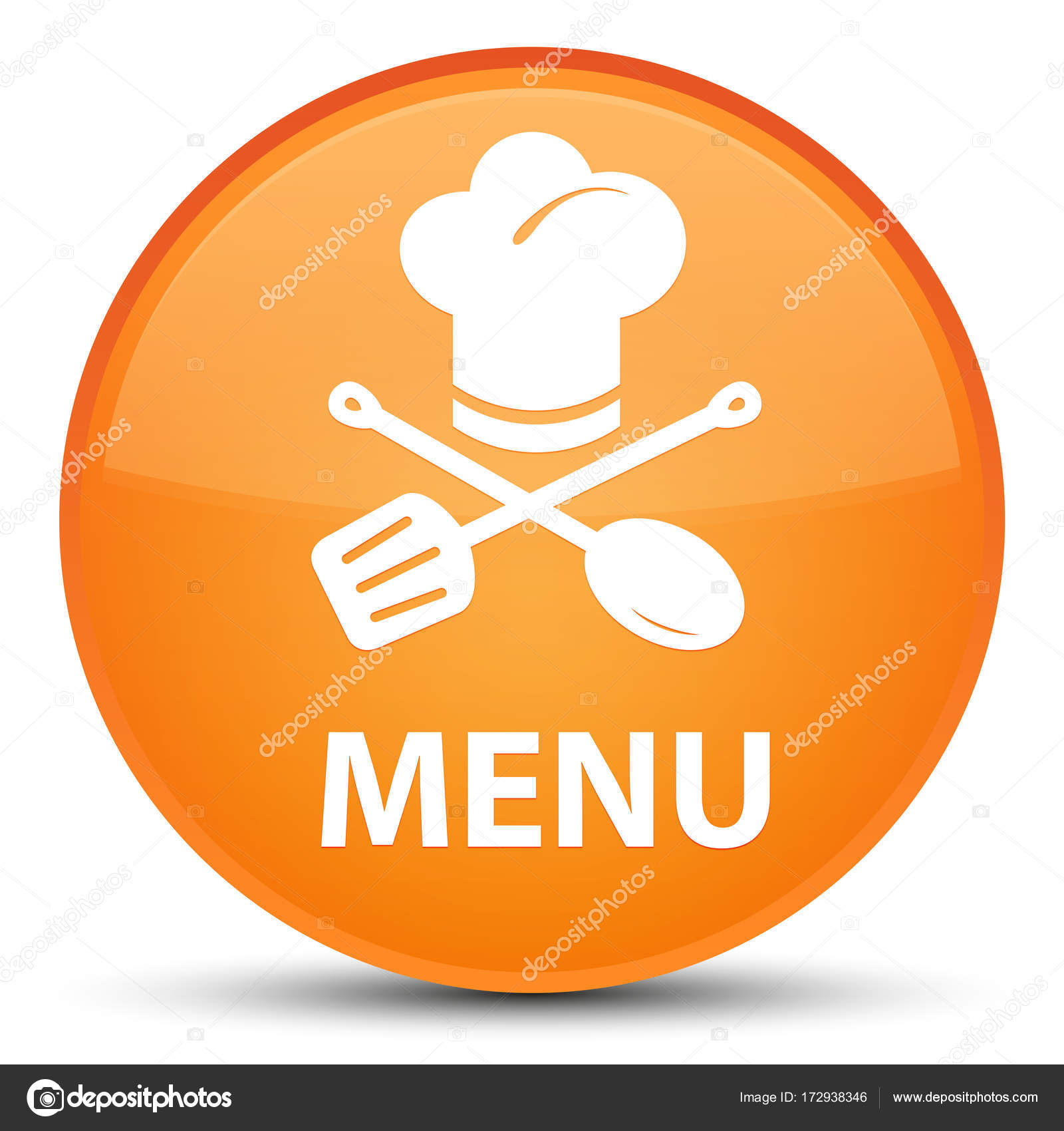 Menu (restaurant icon) special orange round button — Stock Photo © FR ...