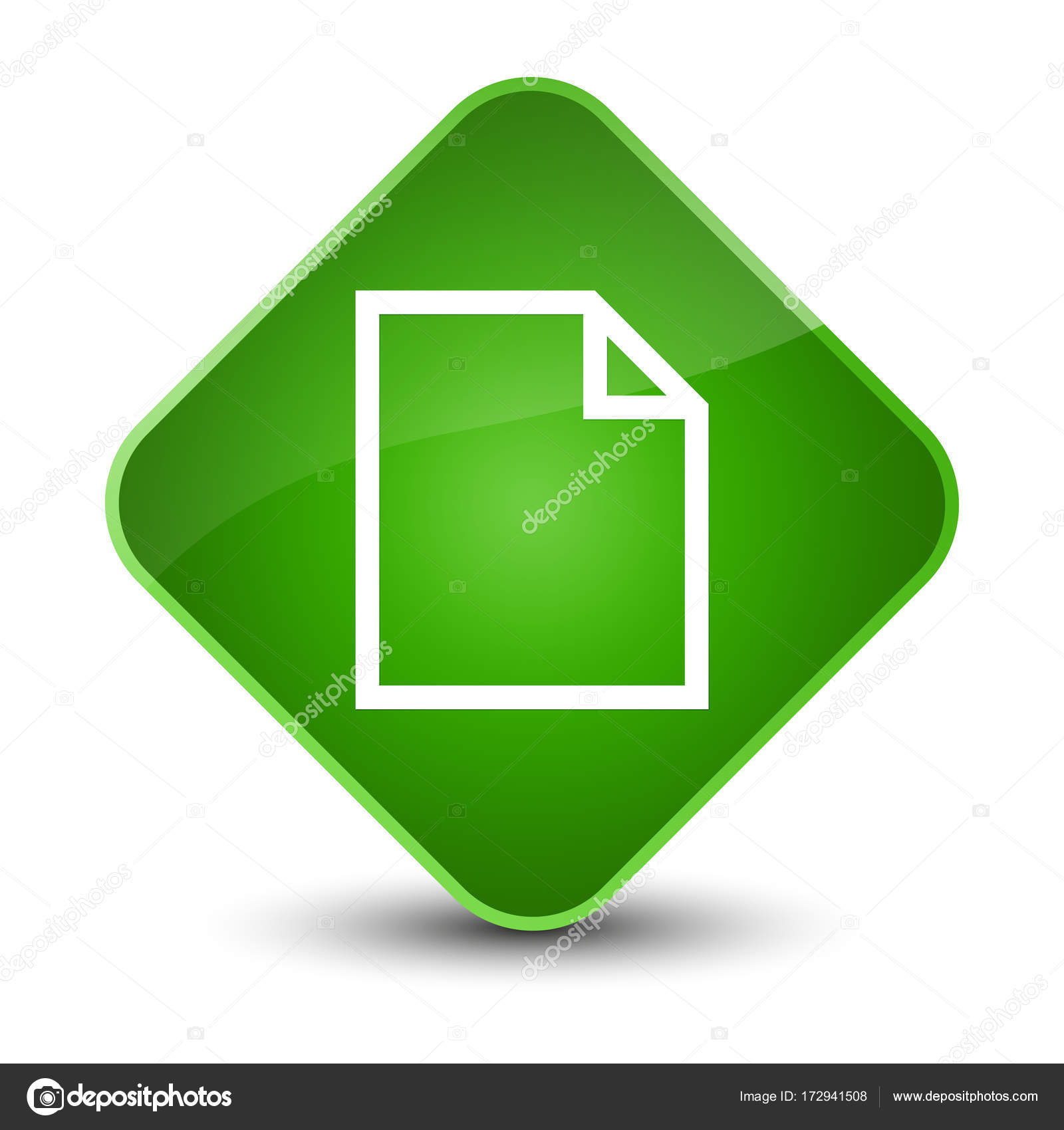 Blank page icon elegant green diamond button — Stock Photo © FR_Design ...