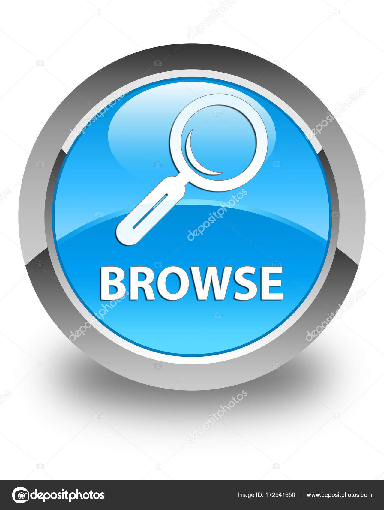 Browse glossy cyan blue round button — Stock Photo © FR_Design #172941650