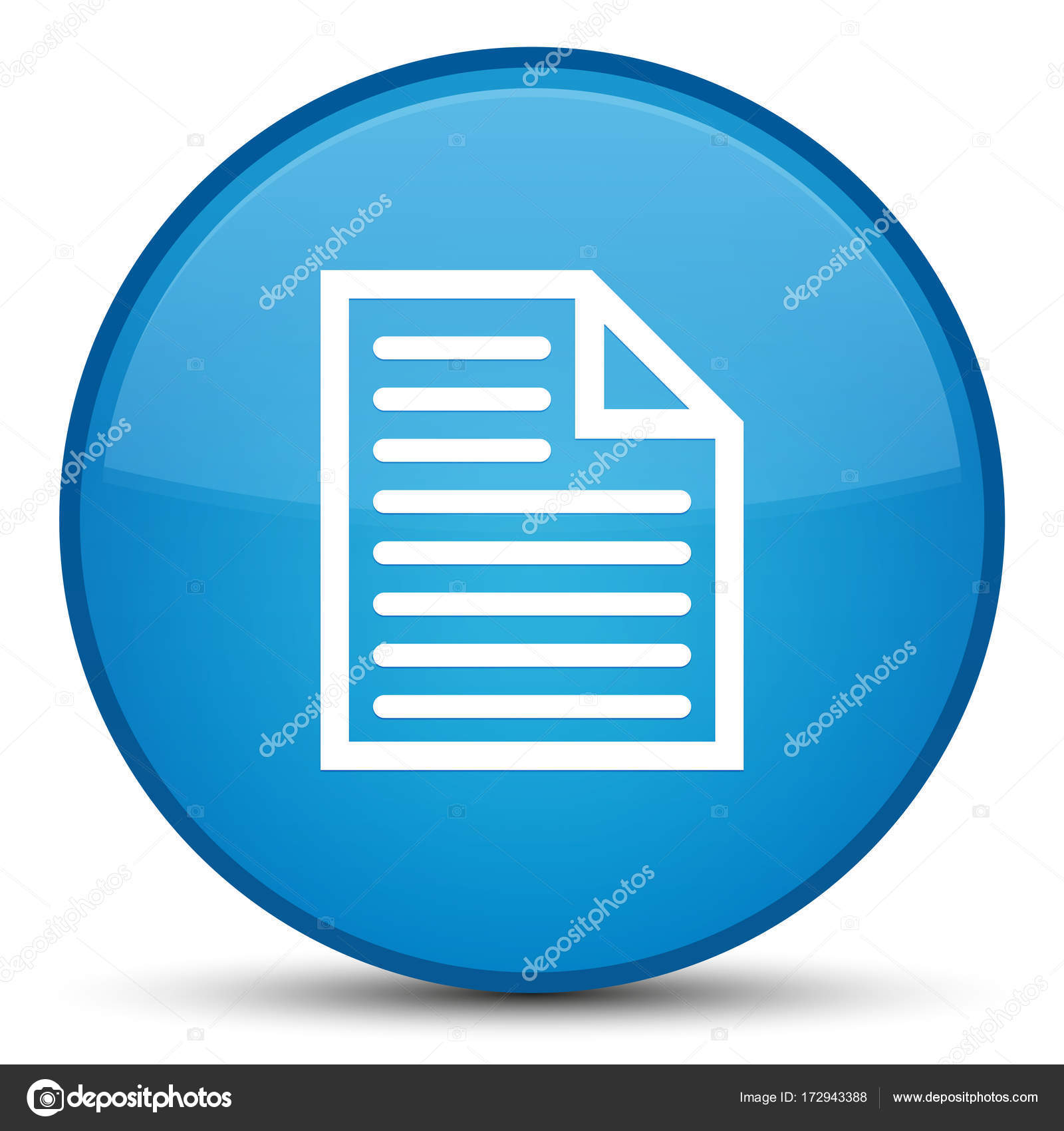 Document page icon special cyan blue round button — Stock Photo © FR ...