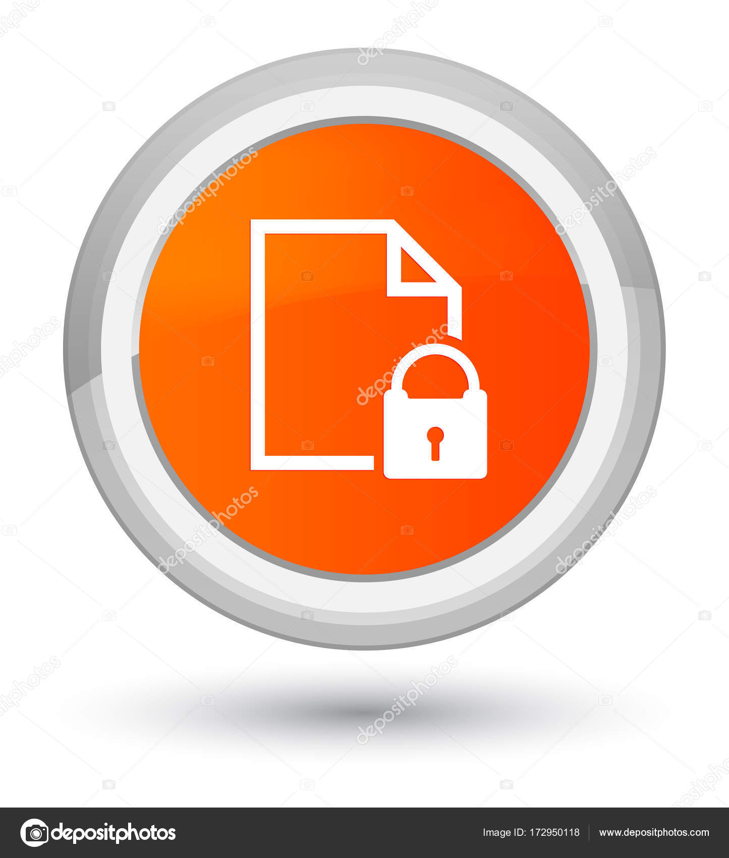 Secure document icon prime orange round button — Stock Photo © FR ...