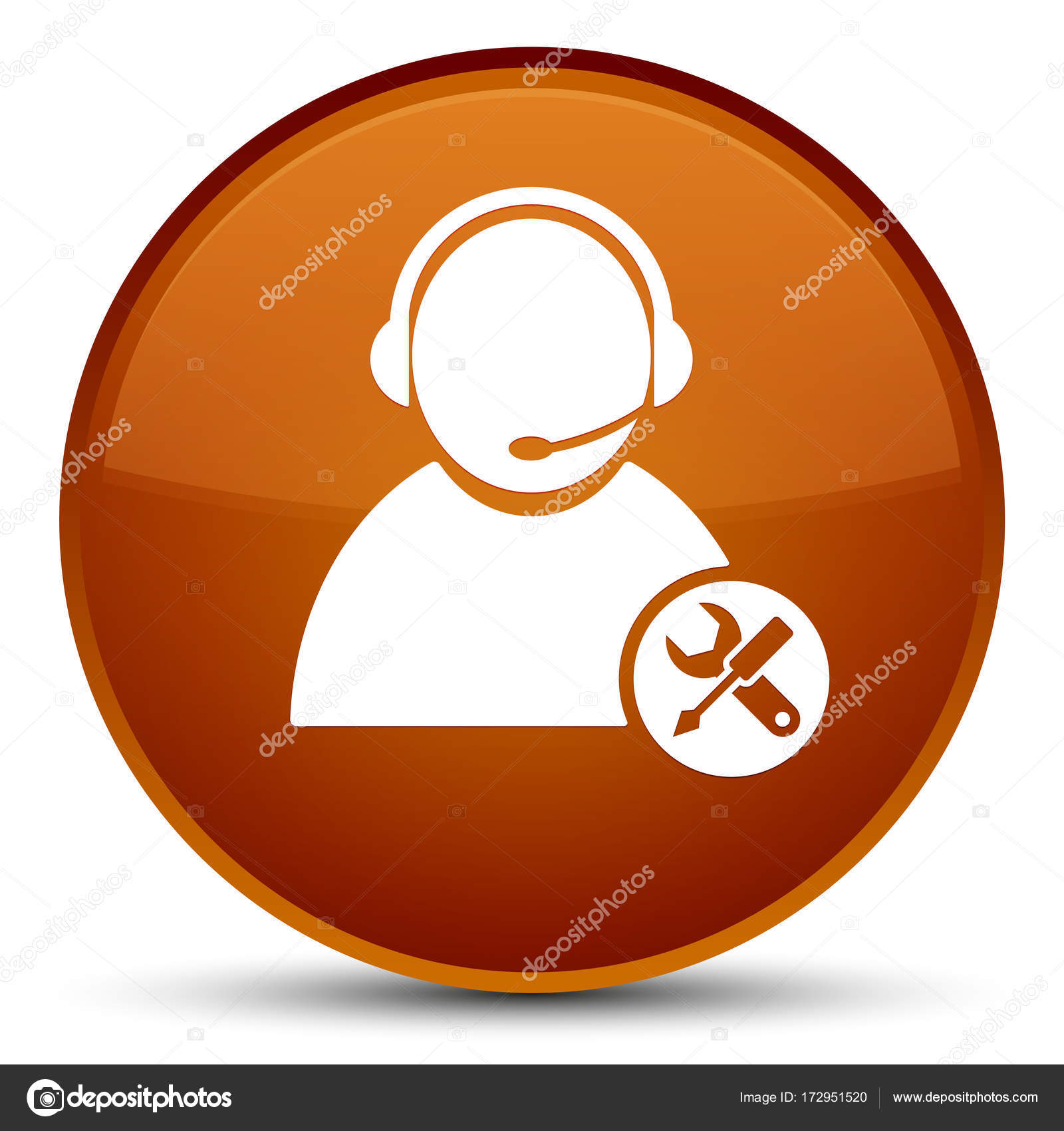 Tech support icon special brown round button — Stock Photo © FR_Design ...