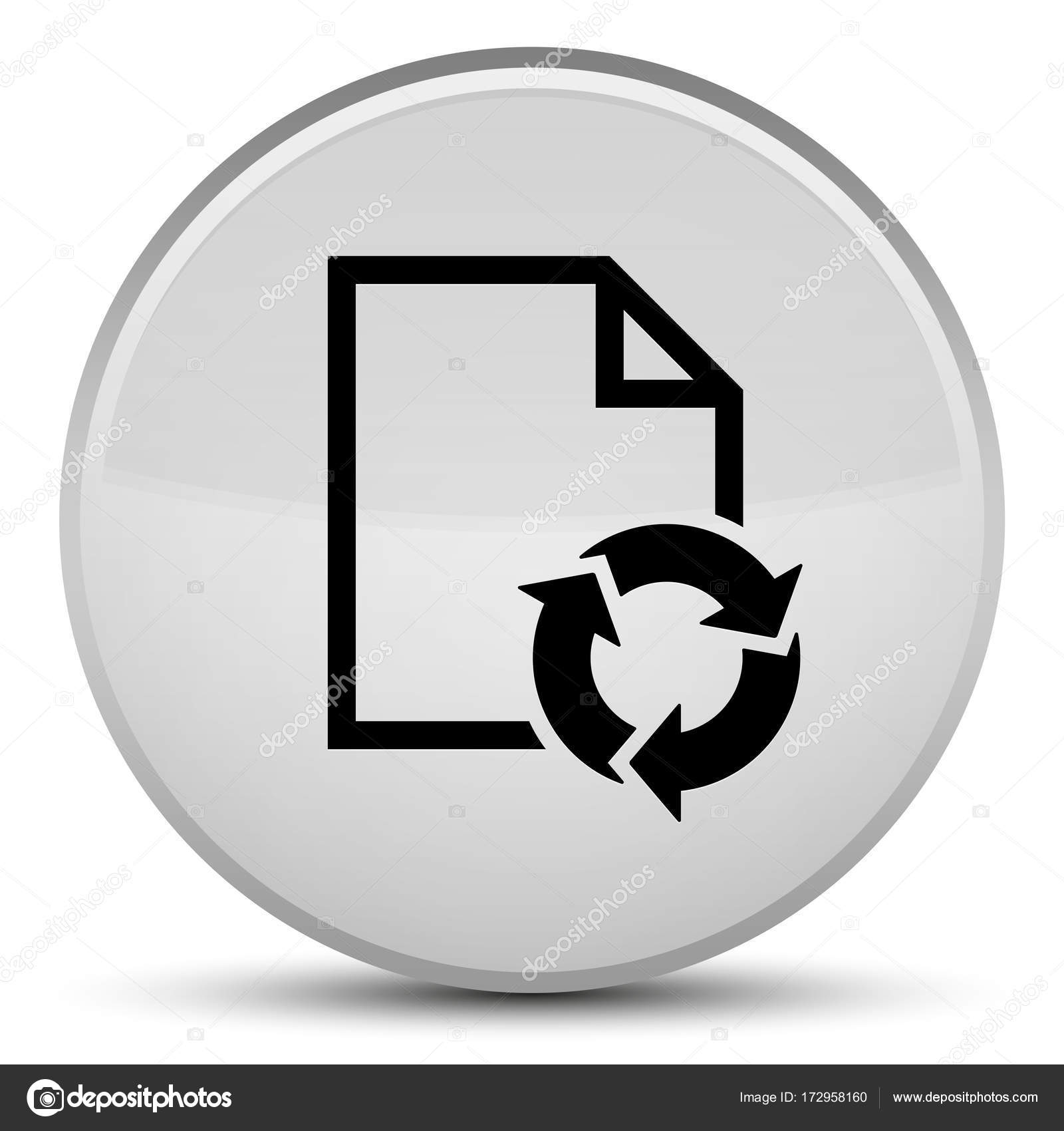 Document process icon special white round button — Stock Photo © FR ...