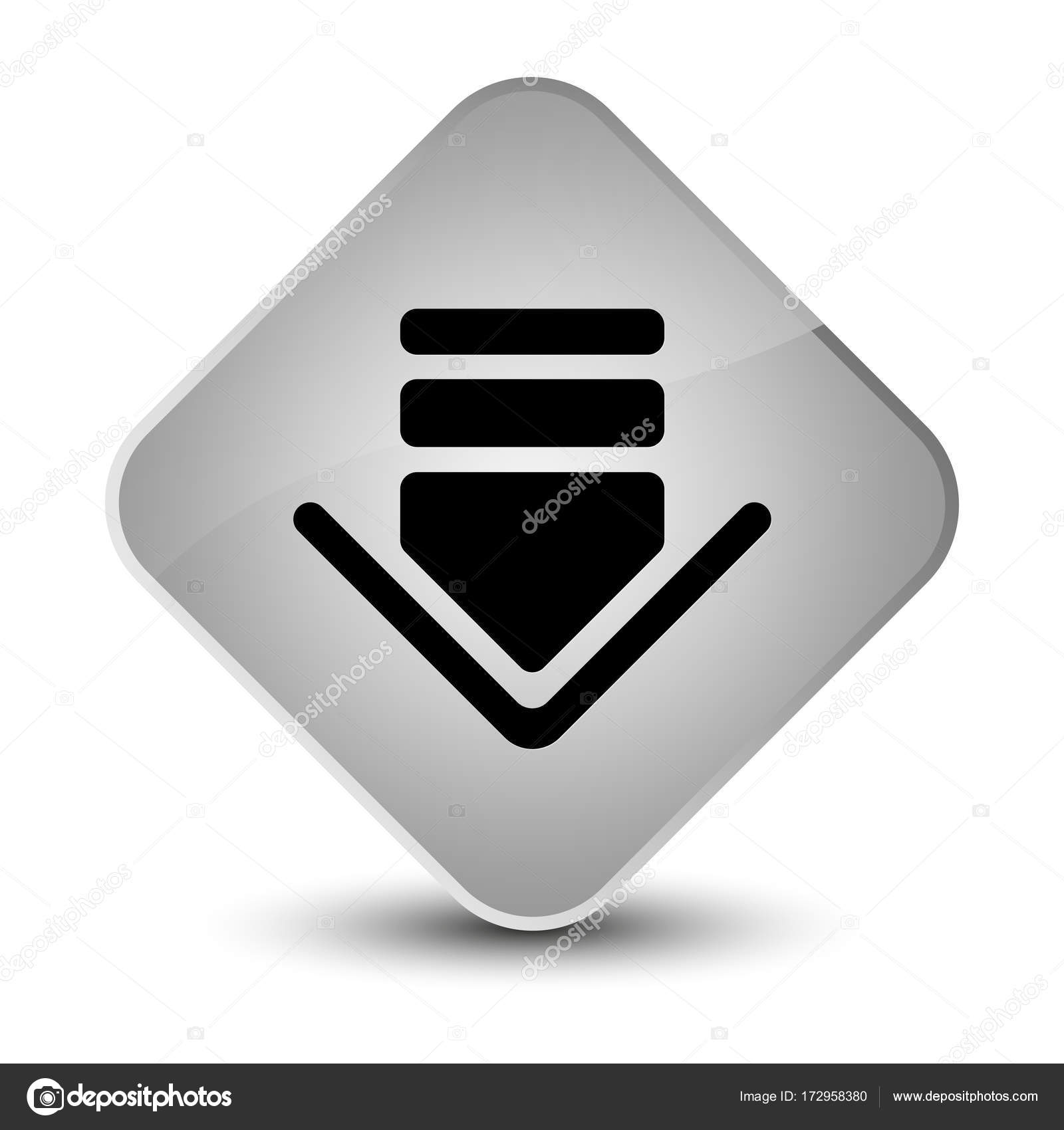 Download icon elegant white diamond button — Stock Photo © FR_Design ...