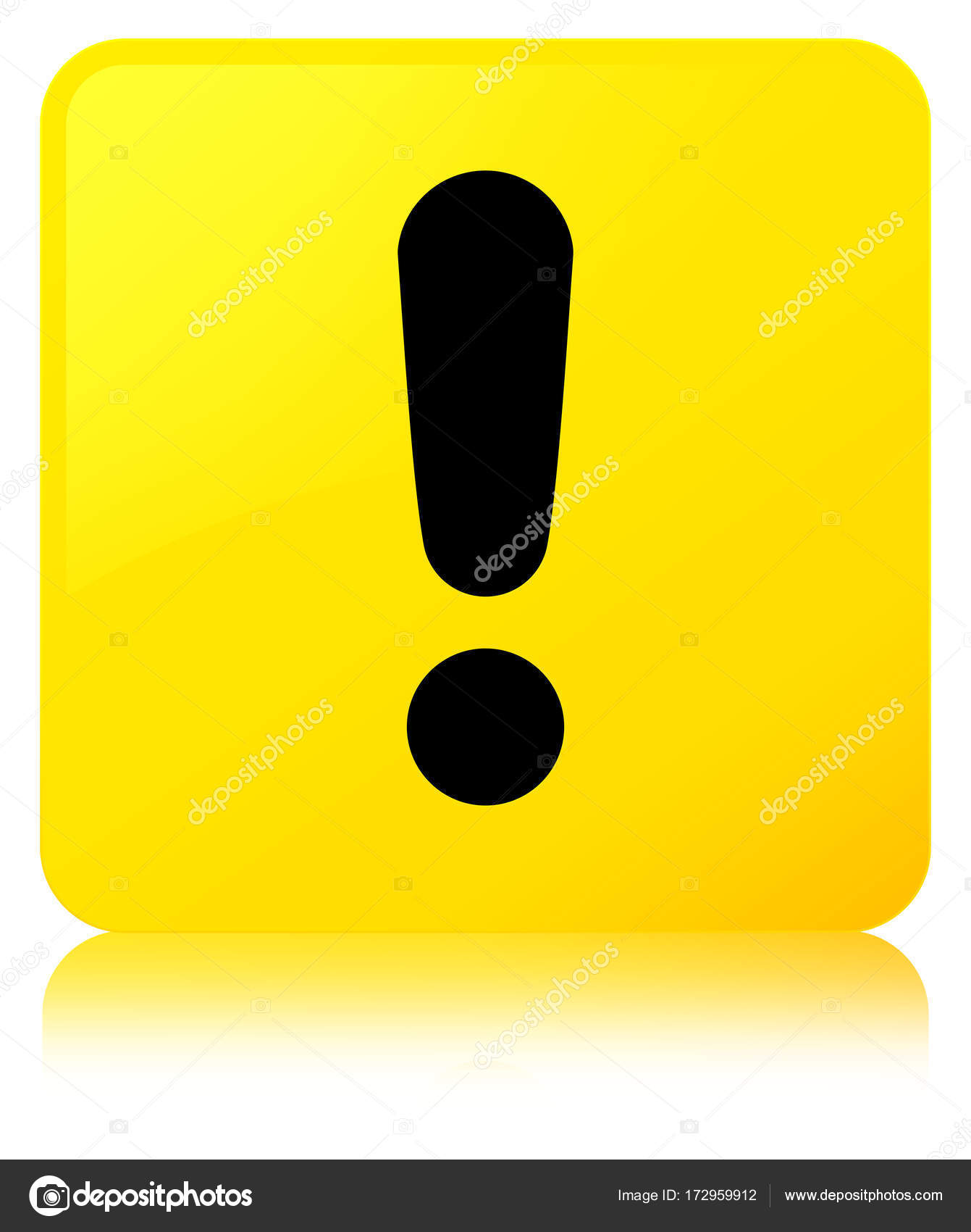Exclamation mark icon yellow square button Stock Photo by ©FR_Design ...