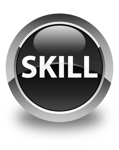 Skill glossy black round button - Stock Image - Everypixel