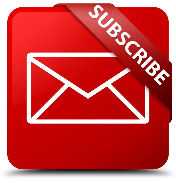 Subscribe (email icon) red square button — Stock Photo © FR_Design ...