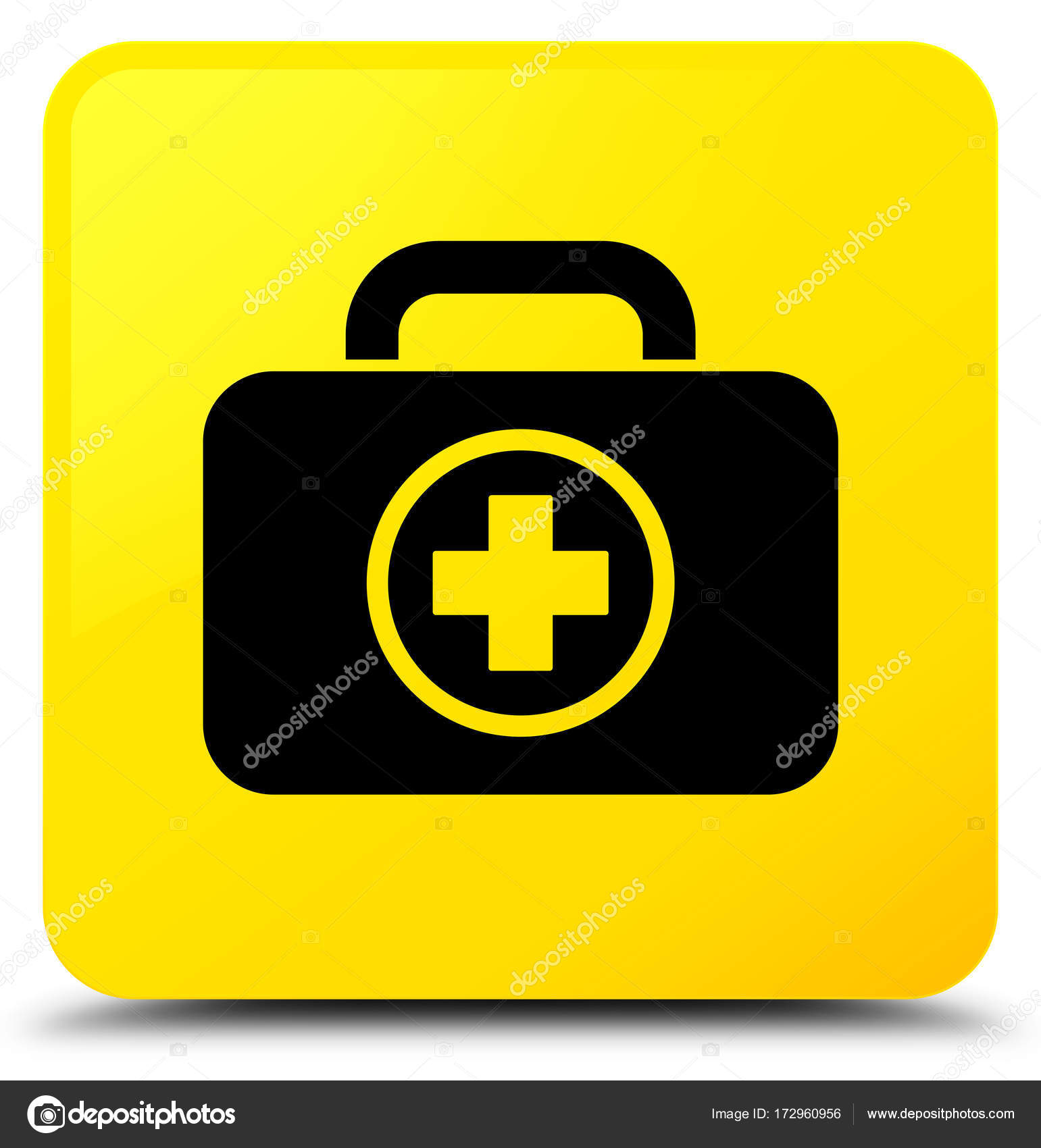 First aid kit icon yellow square button — Stock Photo © FR_Design ...