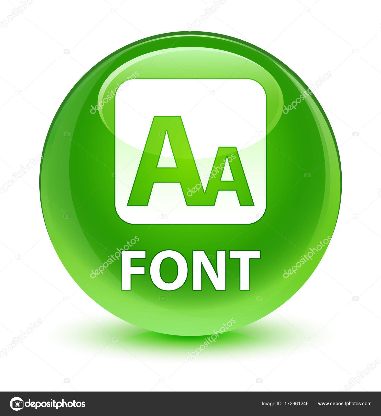 Font glassy green round button — Stock Photo © FR_Design #172961246