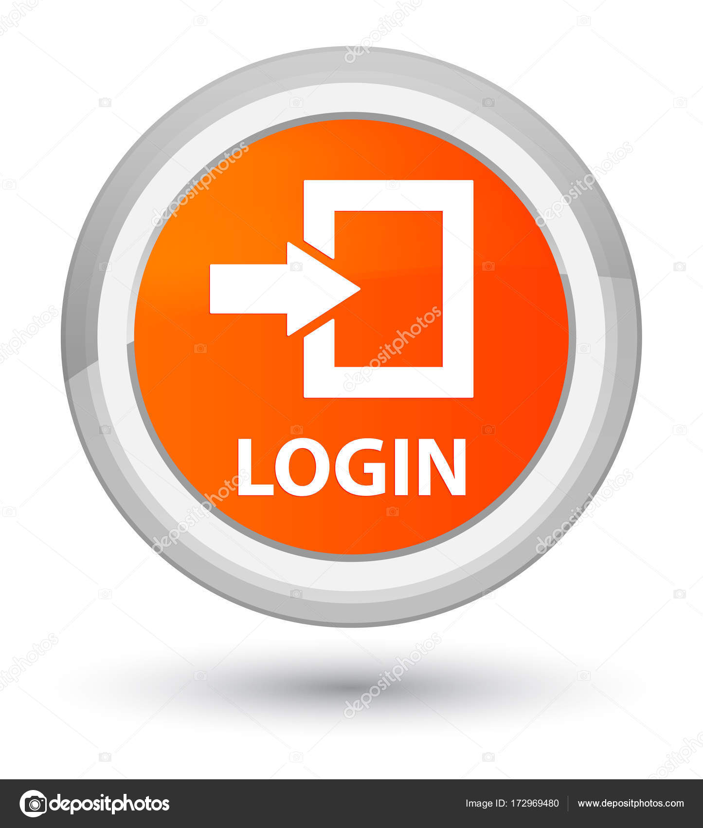 Login prime orange round button — Stock Photo © FR_Design #172969480
