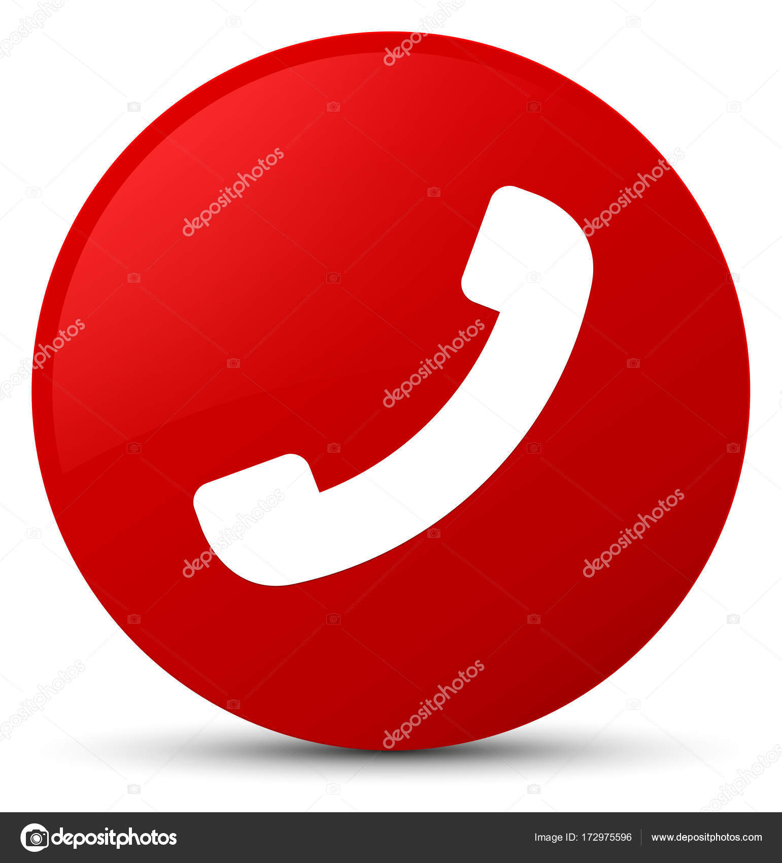Phone icon red round button — Stock Photo © FR_Design #172975596