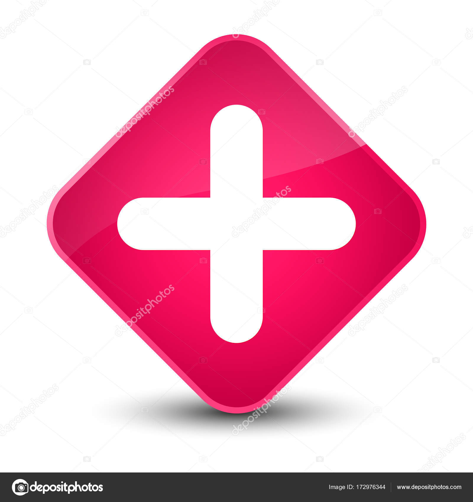 Plus icon elegant pink diamond button — Stock Photo © FR_Design #172976344