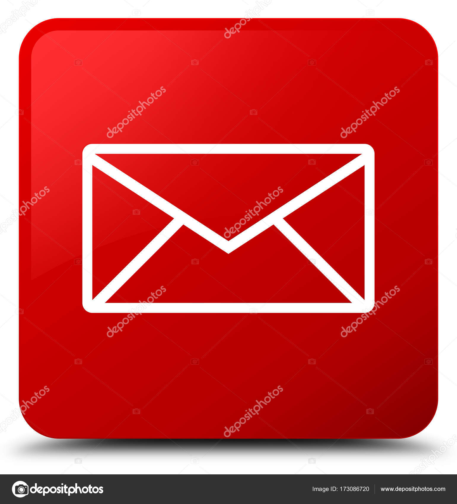 Email icon red square button — Stock Photo © FR_Design #173086720