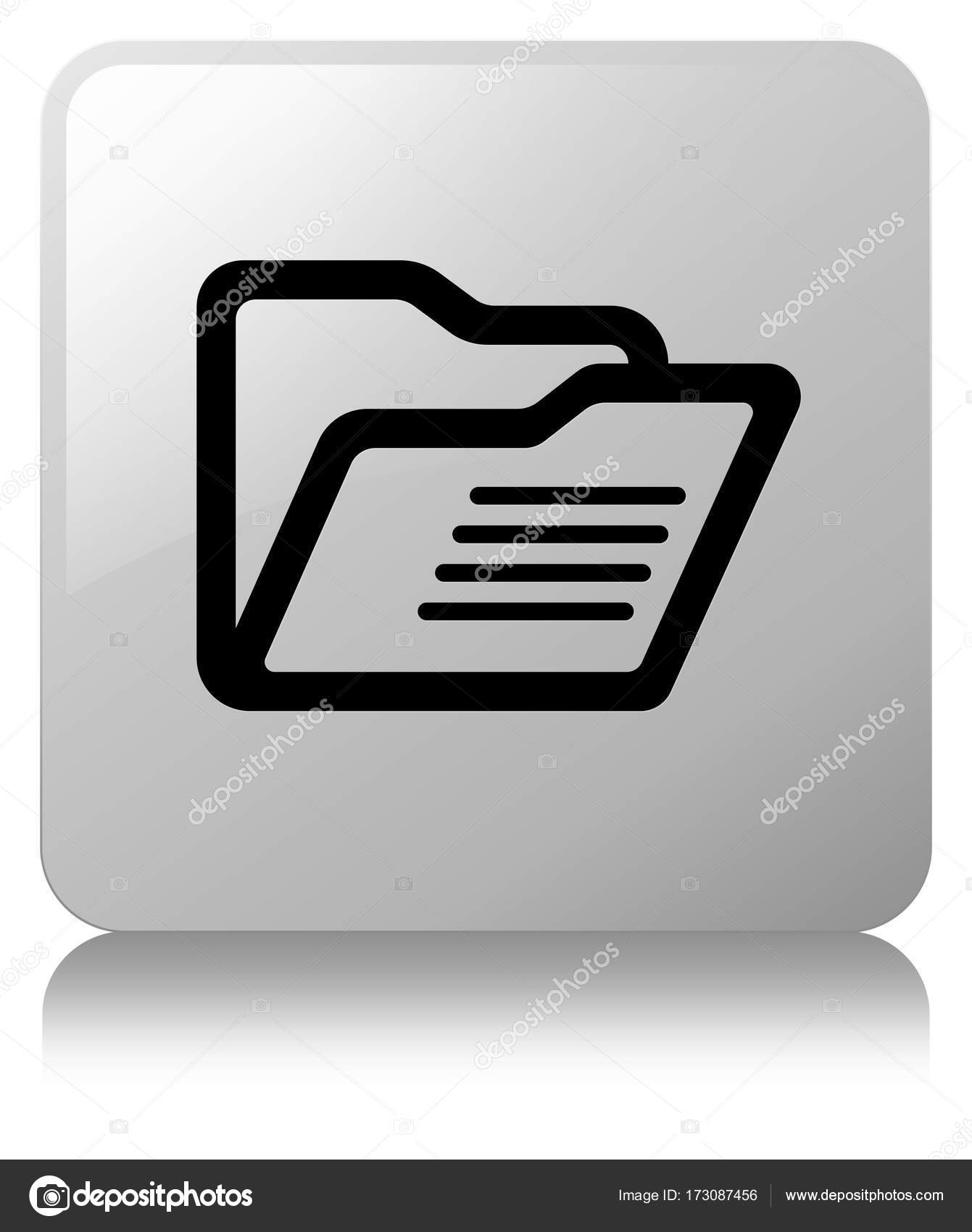 Folder icon white square button — Stock Photo © FR_Design #173087456