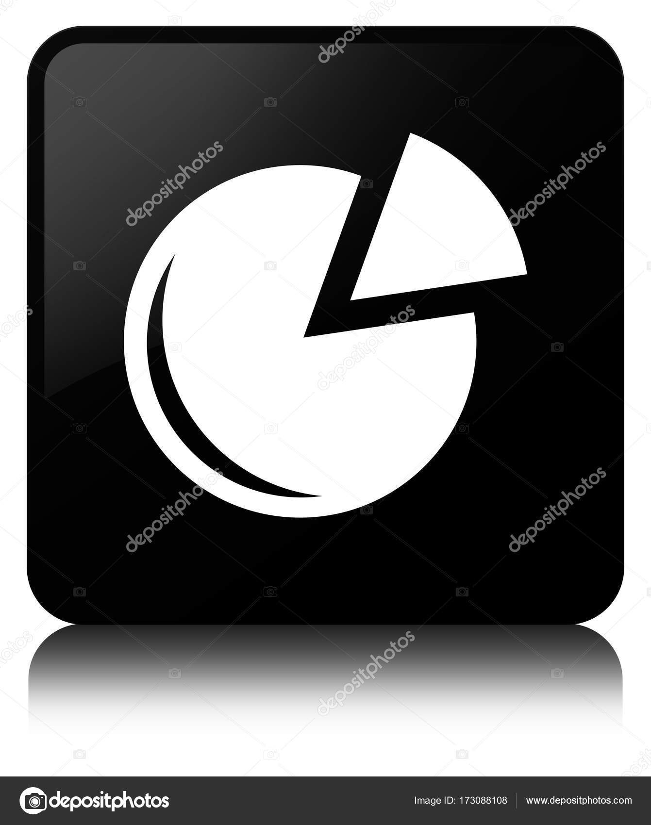 Graph icon black square button — Stock Photo © FR_Design #173088108