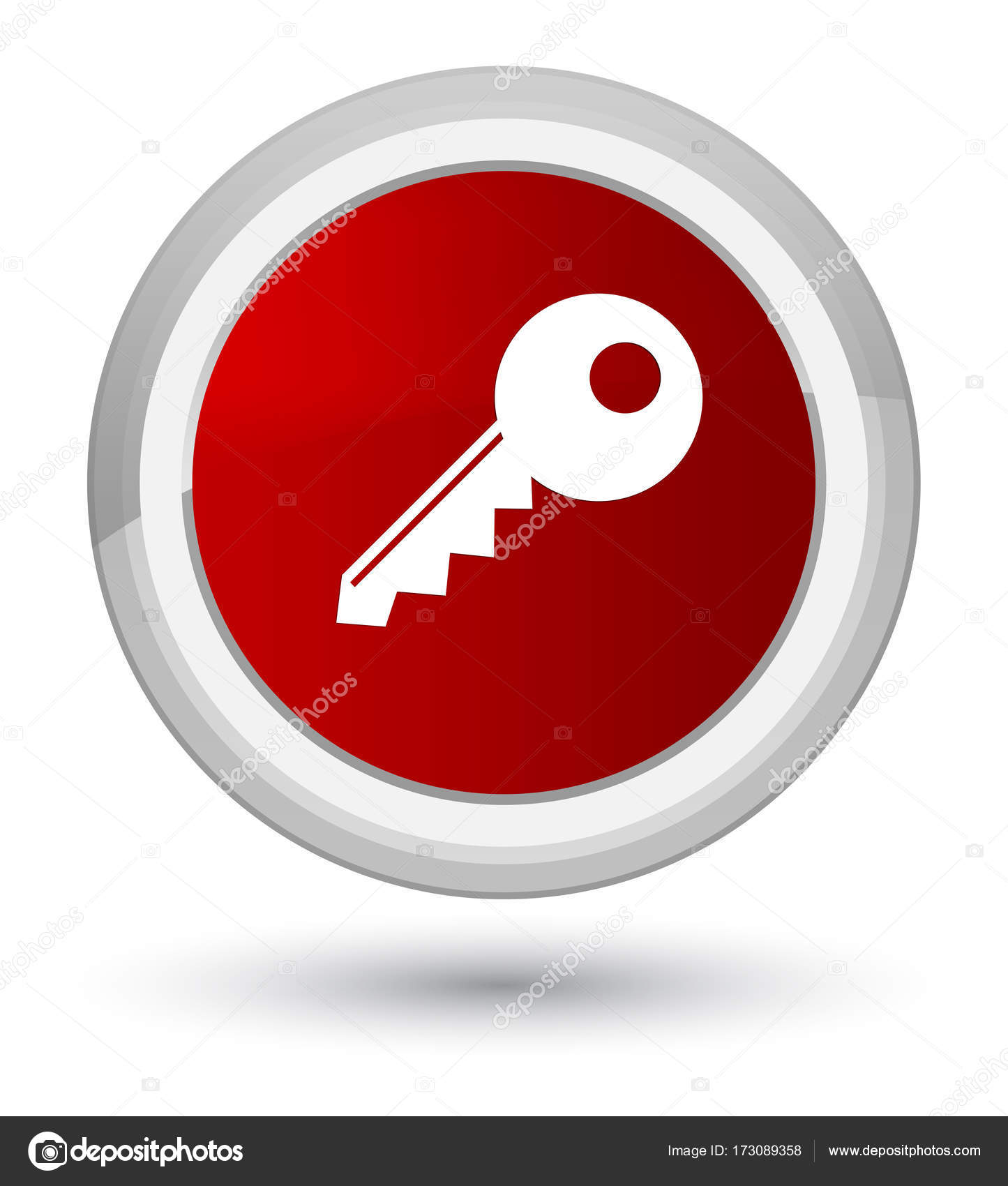 Key icon prime red round button — Stock Photo © FR_Design #173089358